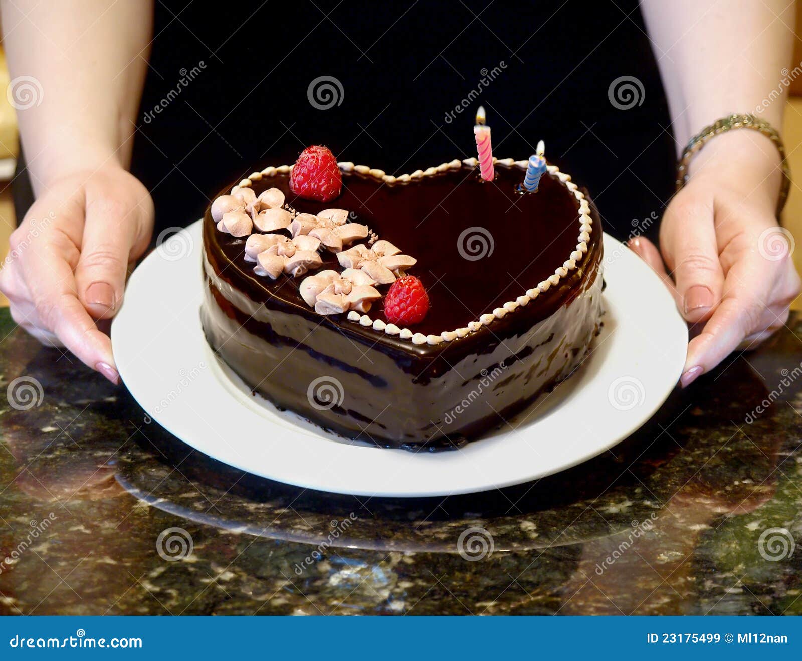 Chocolate Heart Cake stock image. Image of dessert, closeup - 23175499