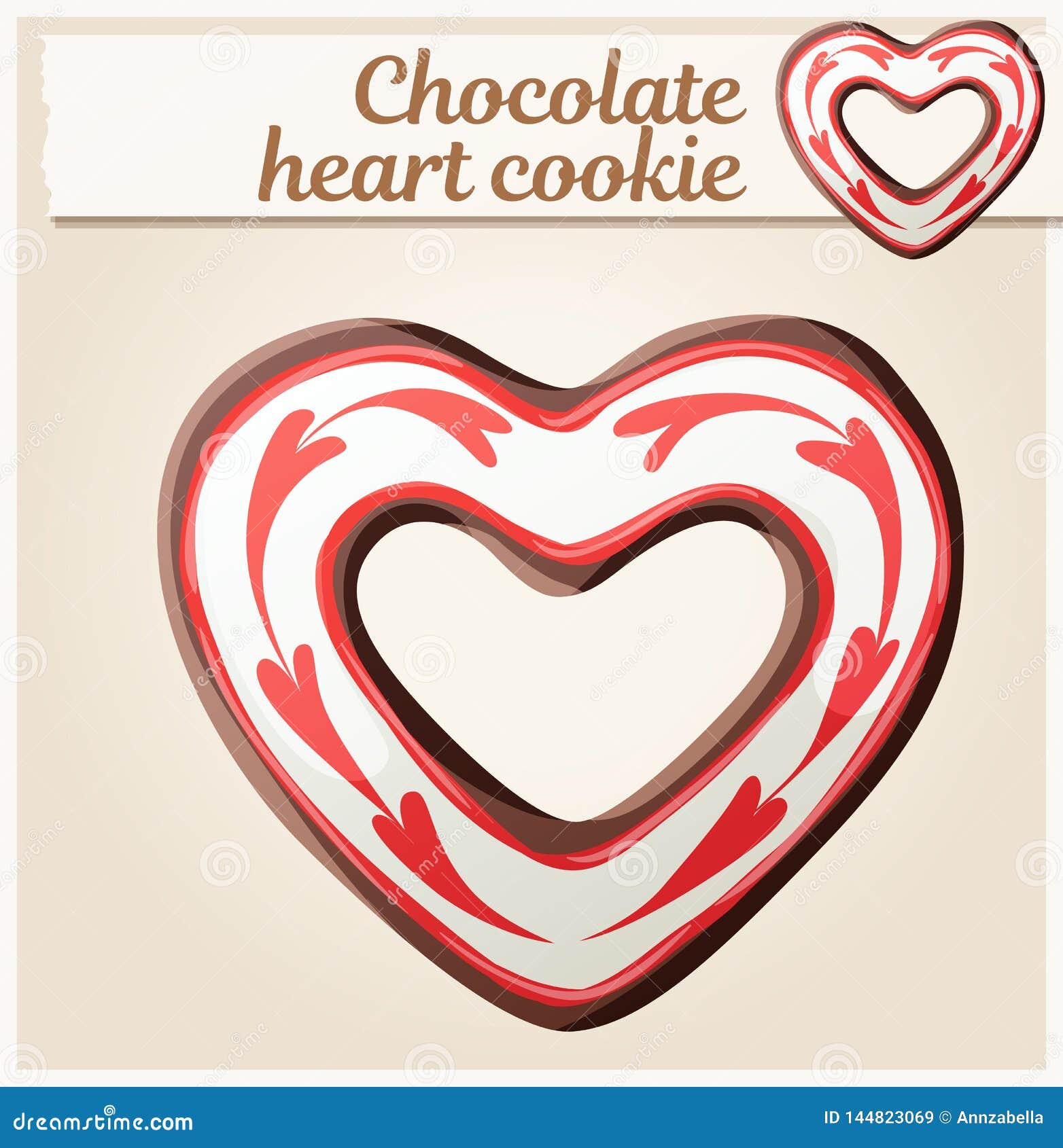 Chocolate Heart Cookie Illustration Stock Vector - Illustration of ...
