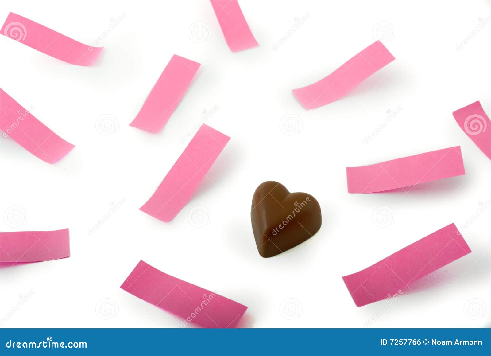 Chocolate heart pink notes stock photo. Image of present - 7257766