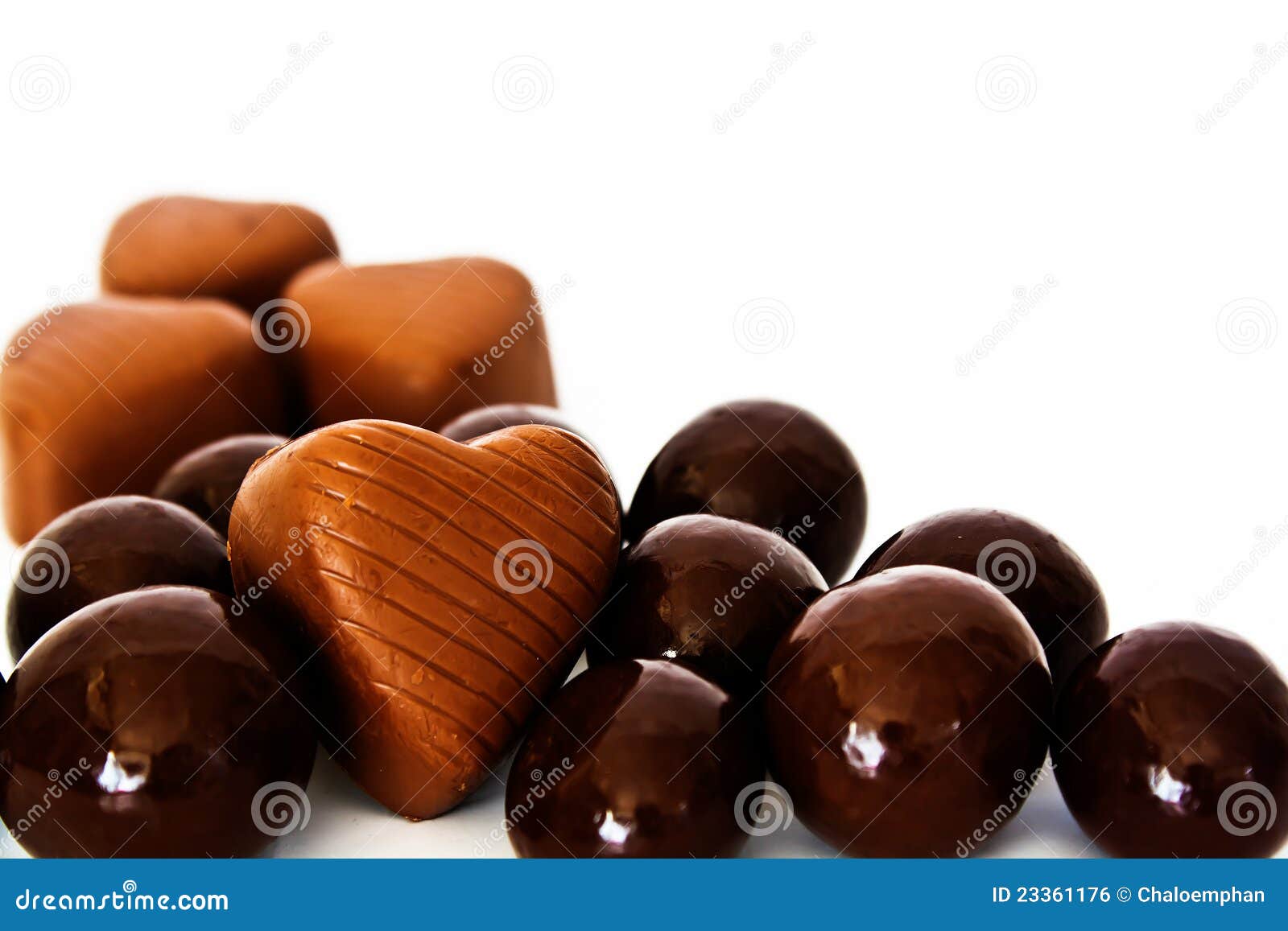 Chocolate hearts isolated stock photo. Image of confectionery - 23361176