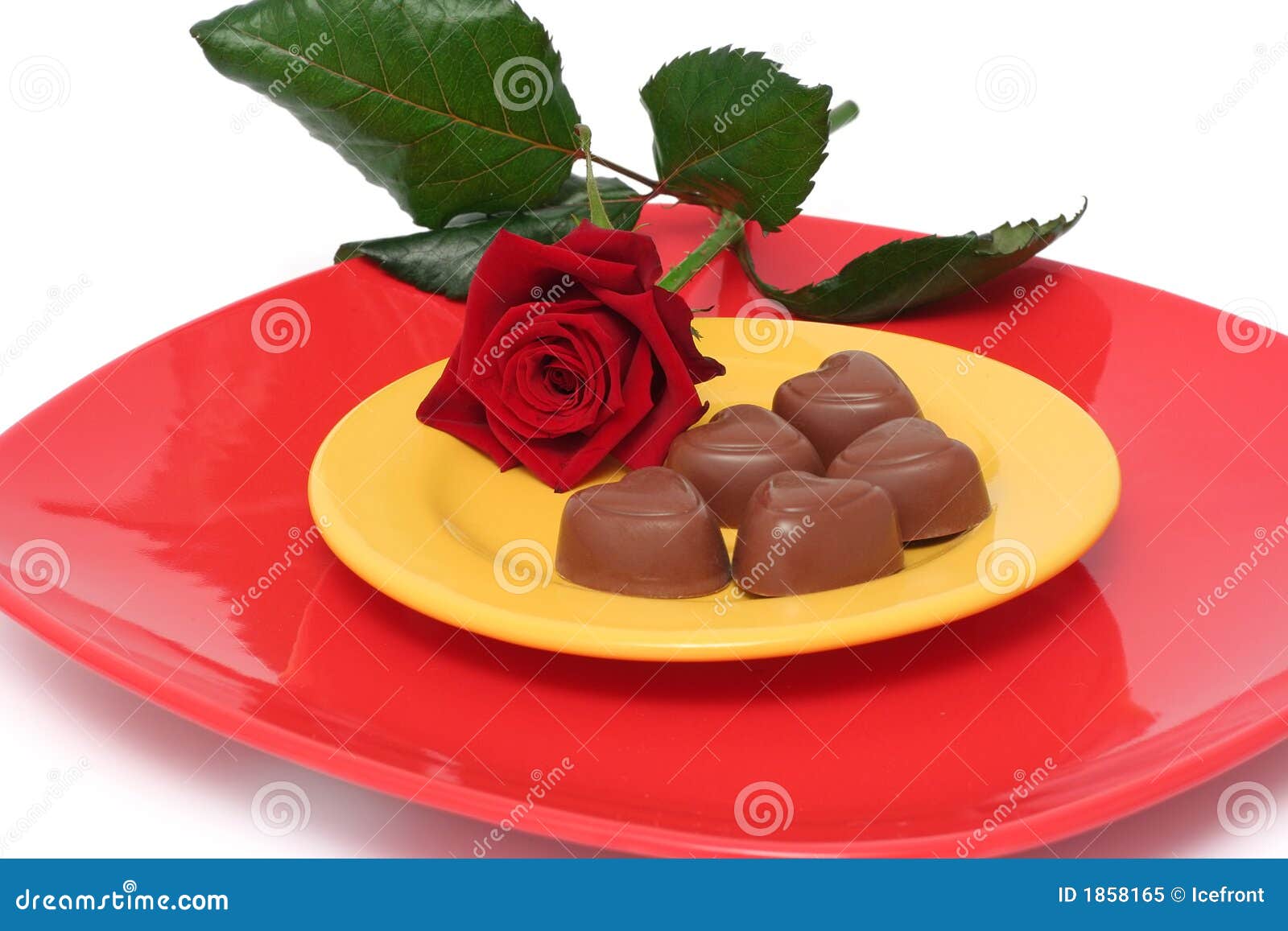 Chocolate hearts and rose stock image. Image of dark, event - 1858165