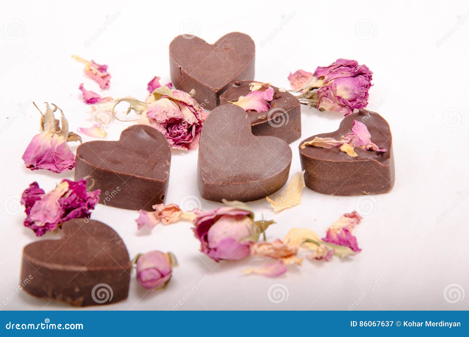 Chocolate hearts and roses stock image. Image of food - 86067637