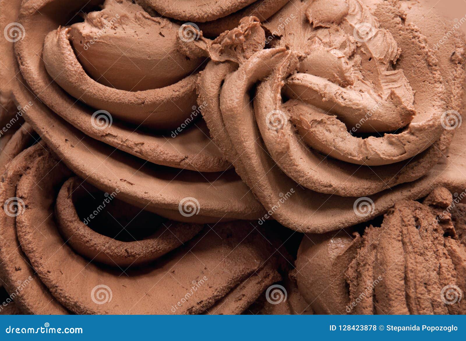 Chocolate Ice Cream Close-up. Texture of Ice Cream Stock Photo - Image ...