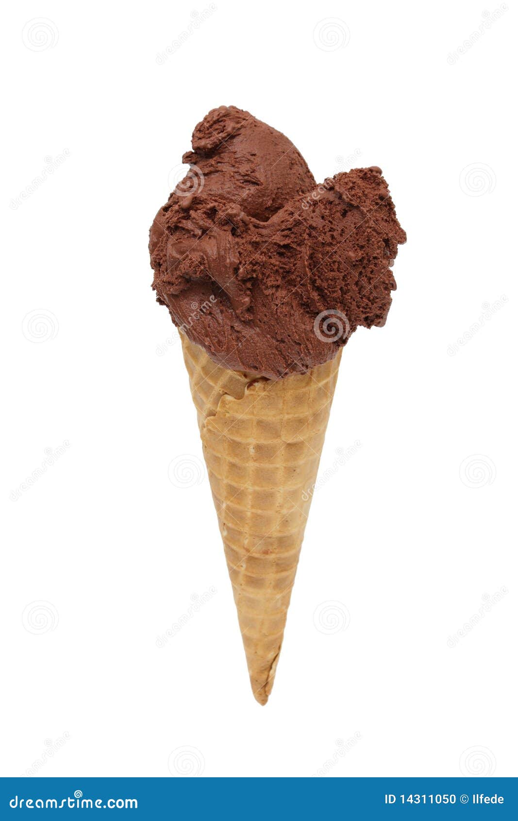 Chocolate ice cream cone stock photo. Image of cold, white - 14311050