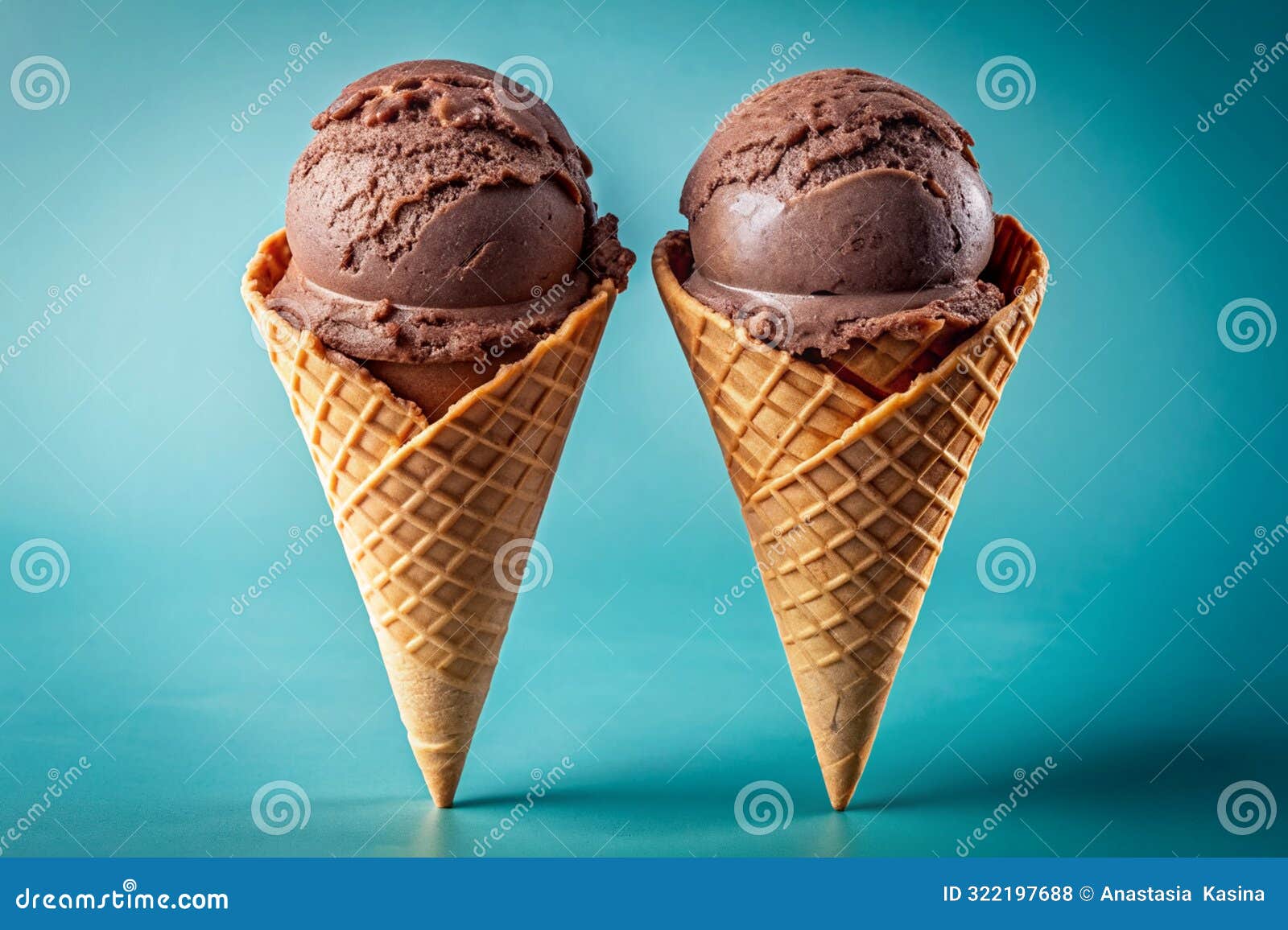 Chocolate Ice Cream Cone Isolated Stock Illustration - Illustration of ...