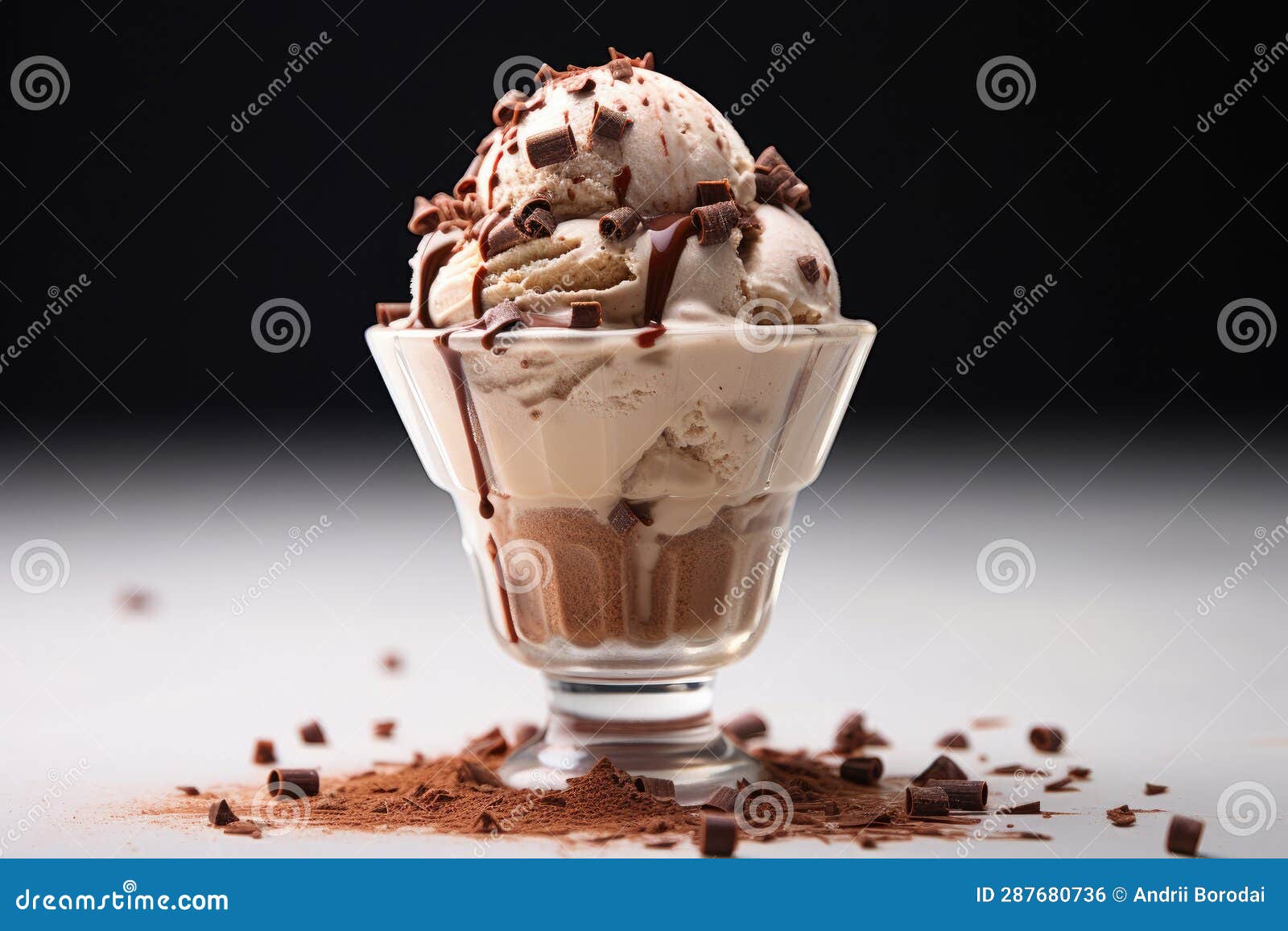 Chocolate Ice Cream in a Cup. Stock Illustration - Illustration of ...