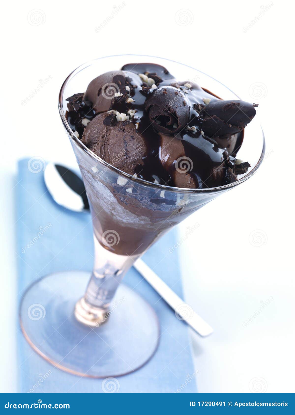 Chocolate Ice Cream in a Glass Stock Image - Image of pleasure, brown ...
