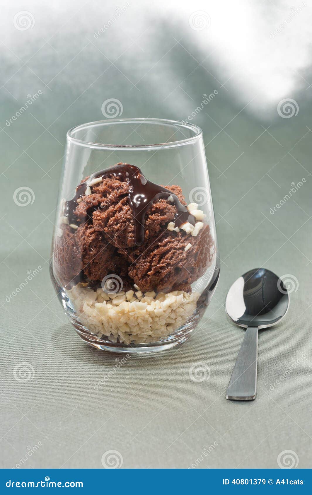 Chocolate Ice Cream in a Glass Stock Image - Image of cool, gelato ...