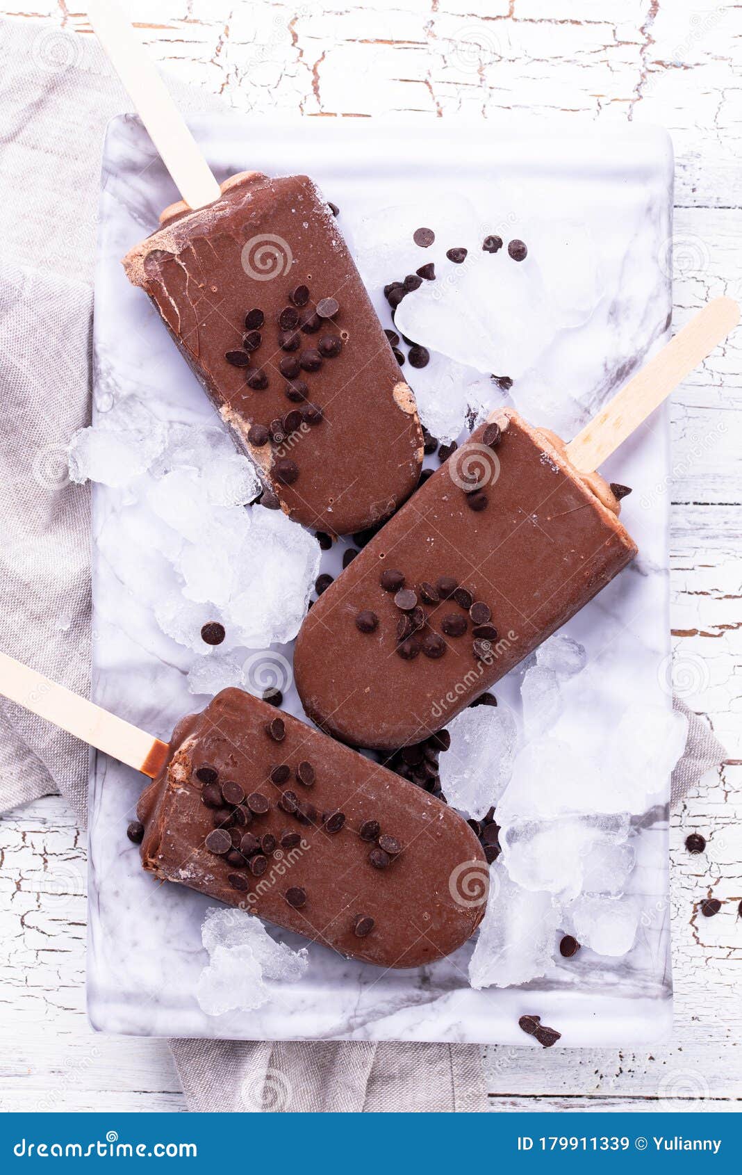 Chocolate Ice Cream Popsicles in Glaze Stock Image - Image of dairy ...