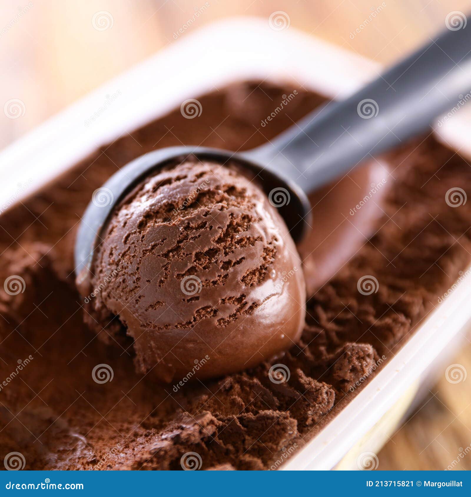 Scooping ice cream stock image. Image of chocolate, closeup - 213715821