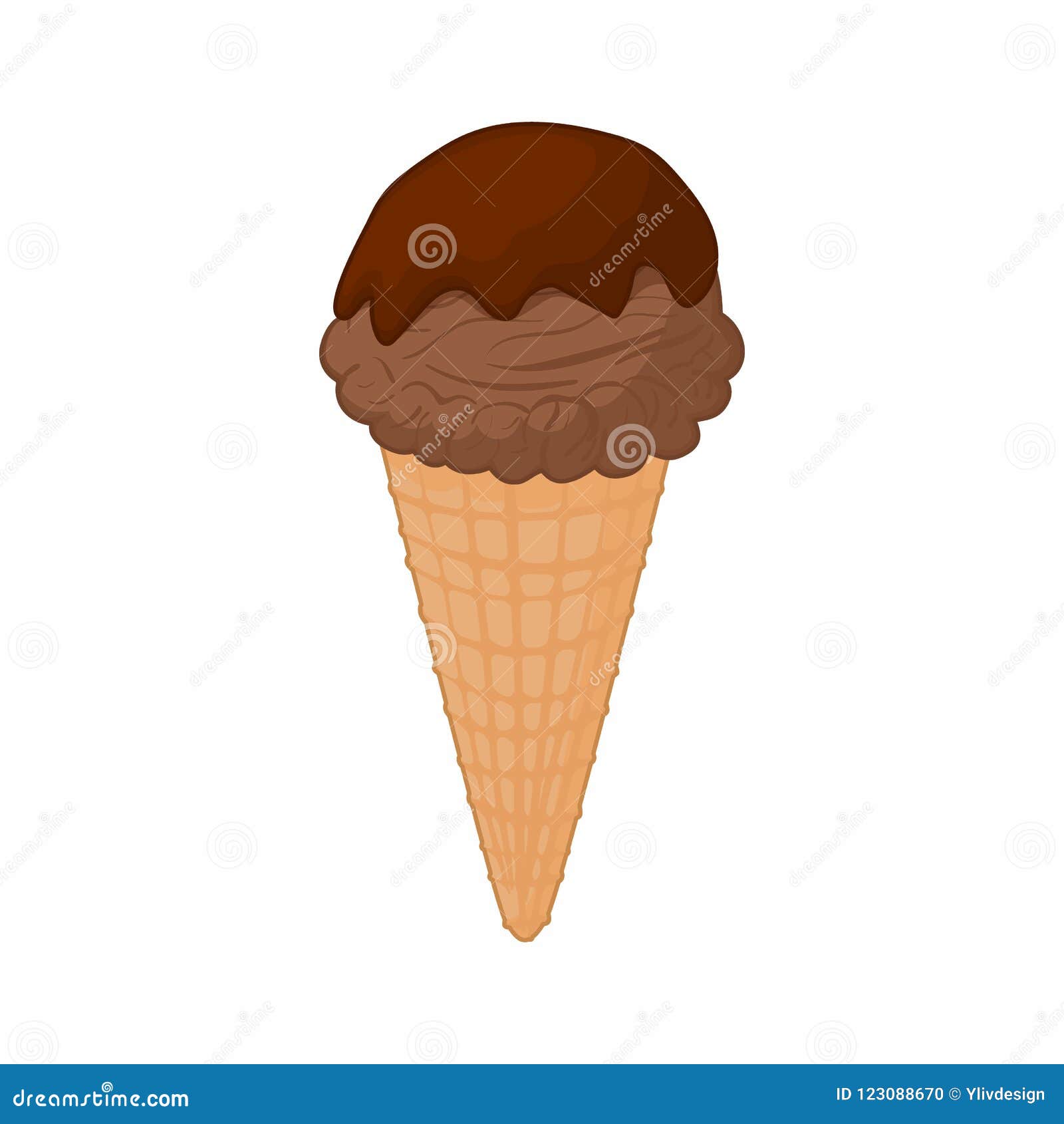 Chocolate Ice Cream in a Waffle Cone Icon Stock Illustration ... Chocolate Ice Cream in a Waffle Cone Icon Stock Illustration ...
