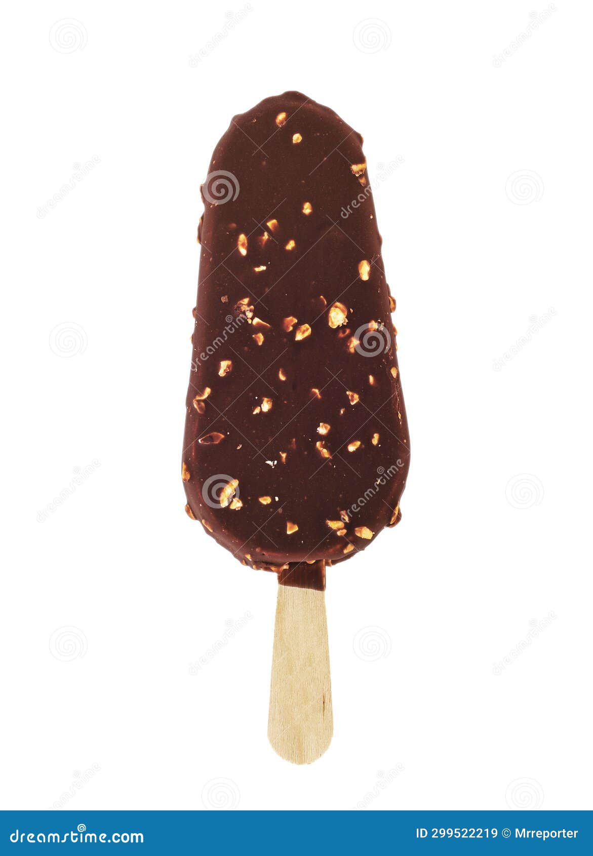Chocolate Icecream Choc-ice on Stick Stock Image - Image of nuts, dark ...