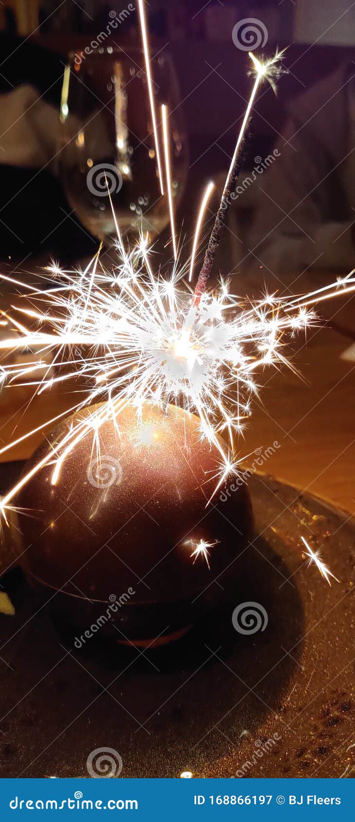 Chocolate icecream on fire stock image. Image of dessert - 168866197