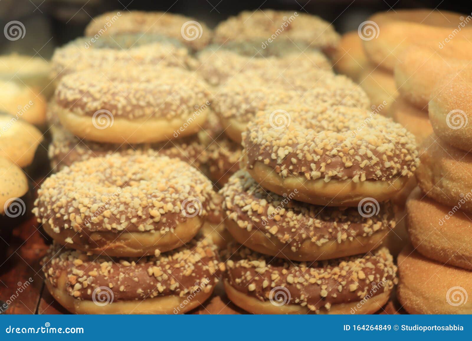 Chocolate iced donuts stock image. Image of sugared - 164264849