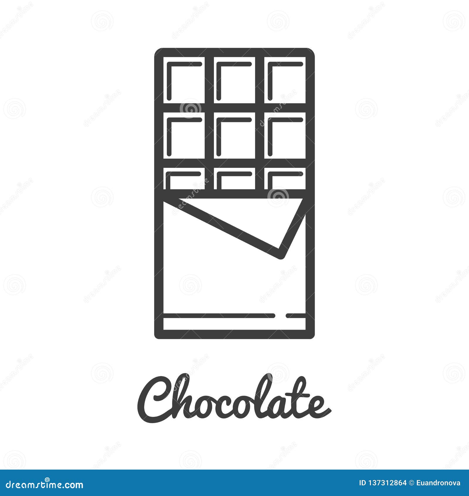 Chocolate Icon in Line Style Design. Vector Illustration Stock Vector ...