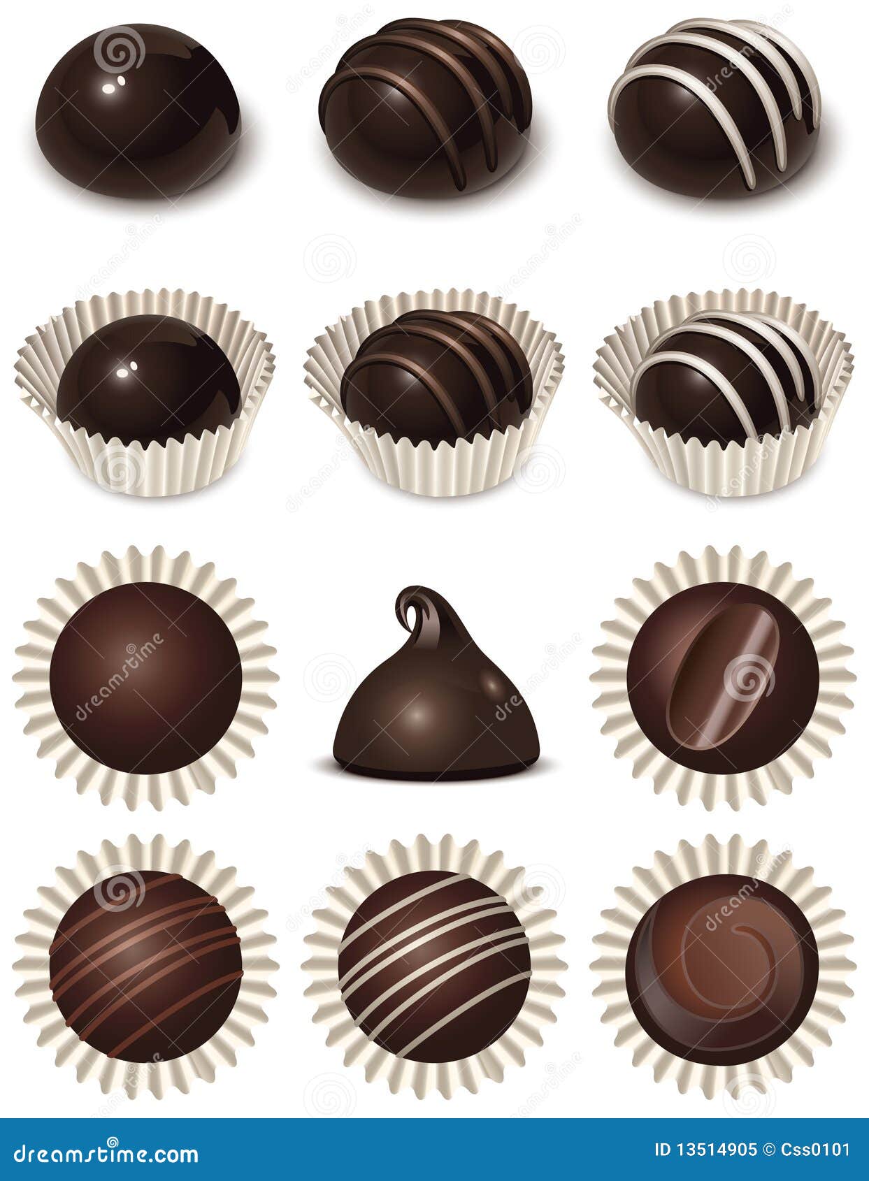 Chocolate icons set stock vector. Illustration of cream - 13514905