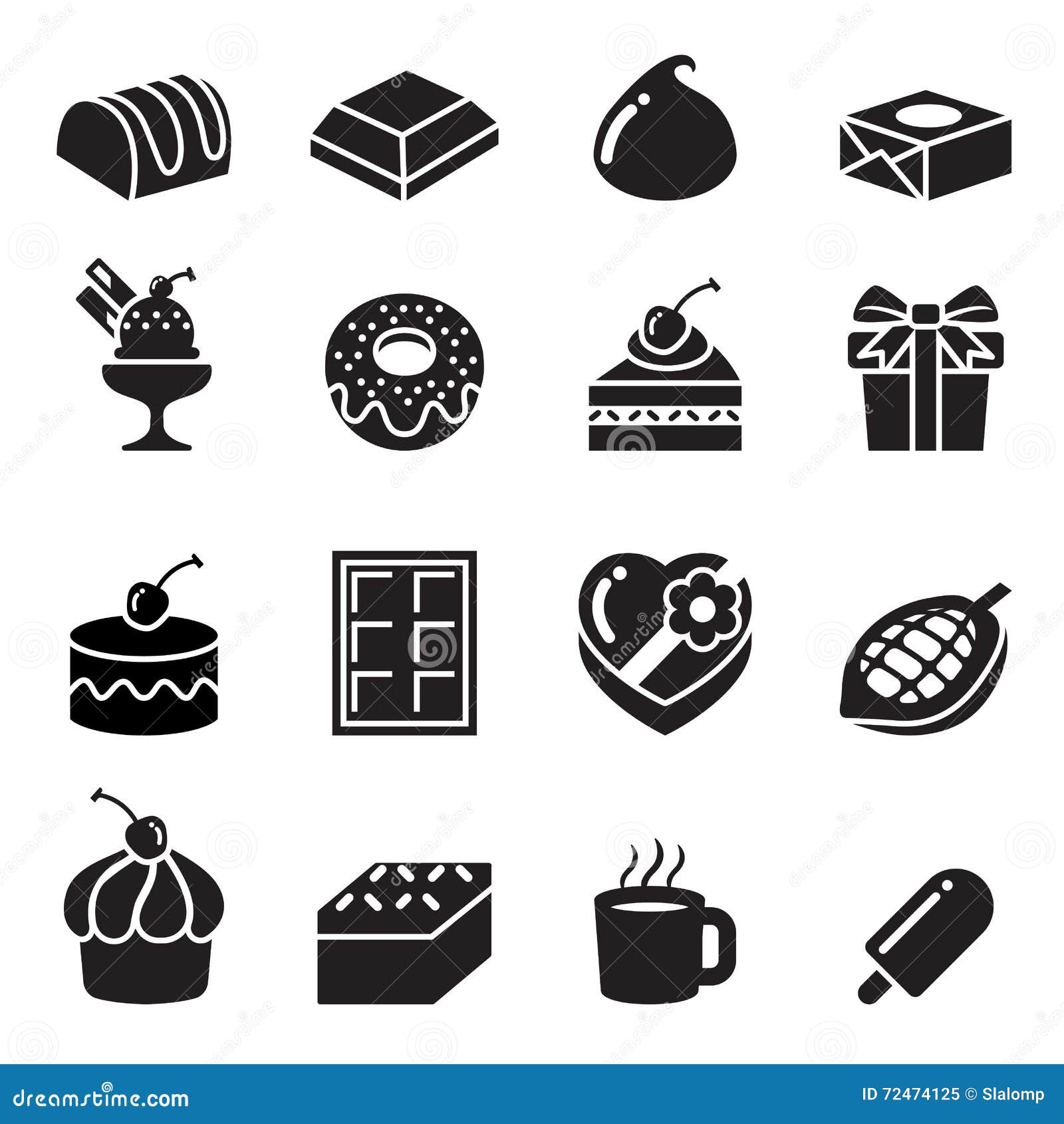 Chocolate Icons Flat Vector Illustration | CartoonDealer.com #47193716