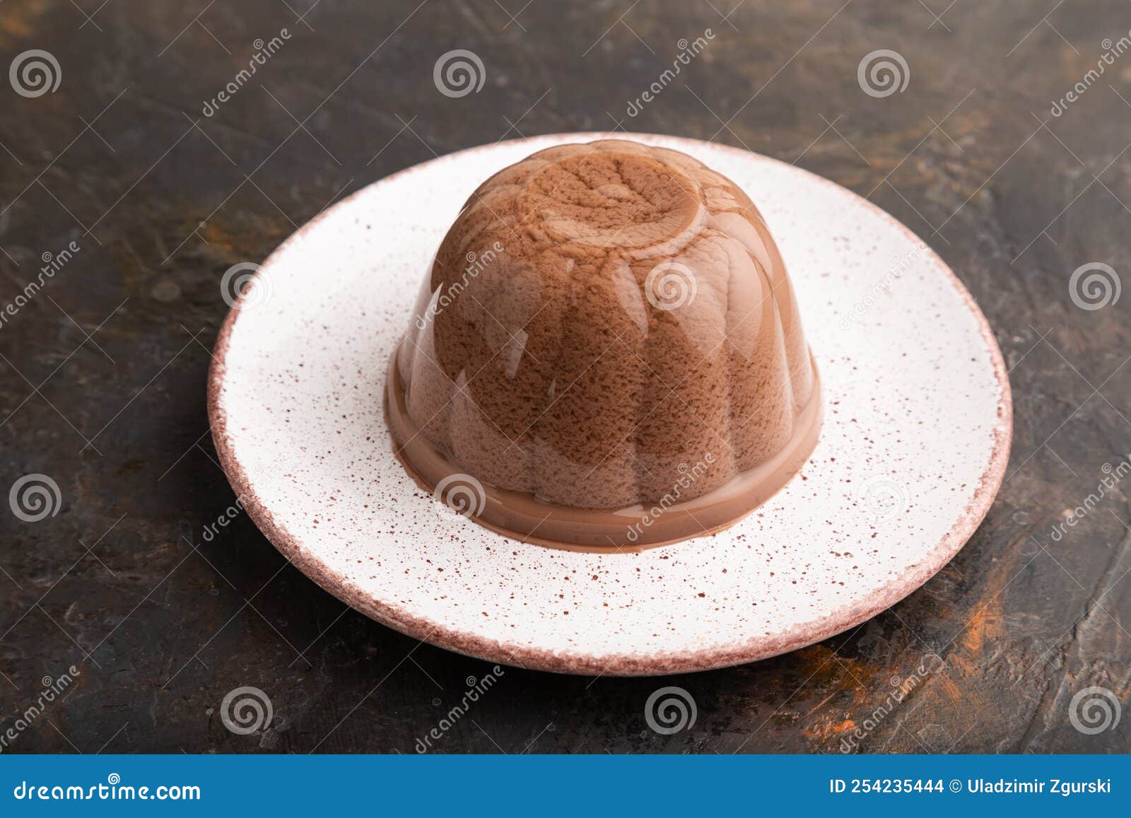 Chocolate Jelly on Black Concrete, Side View Stock Photo - Image of ...