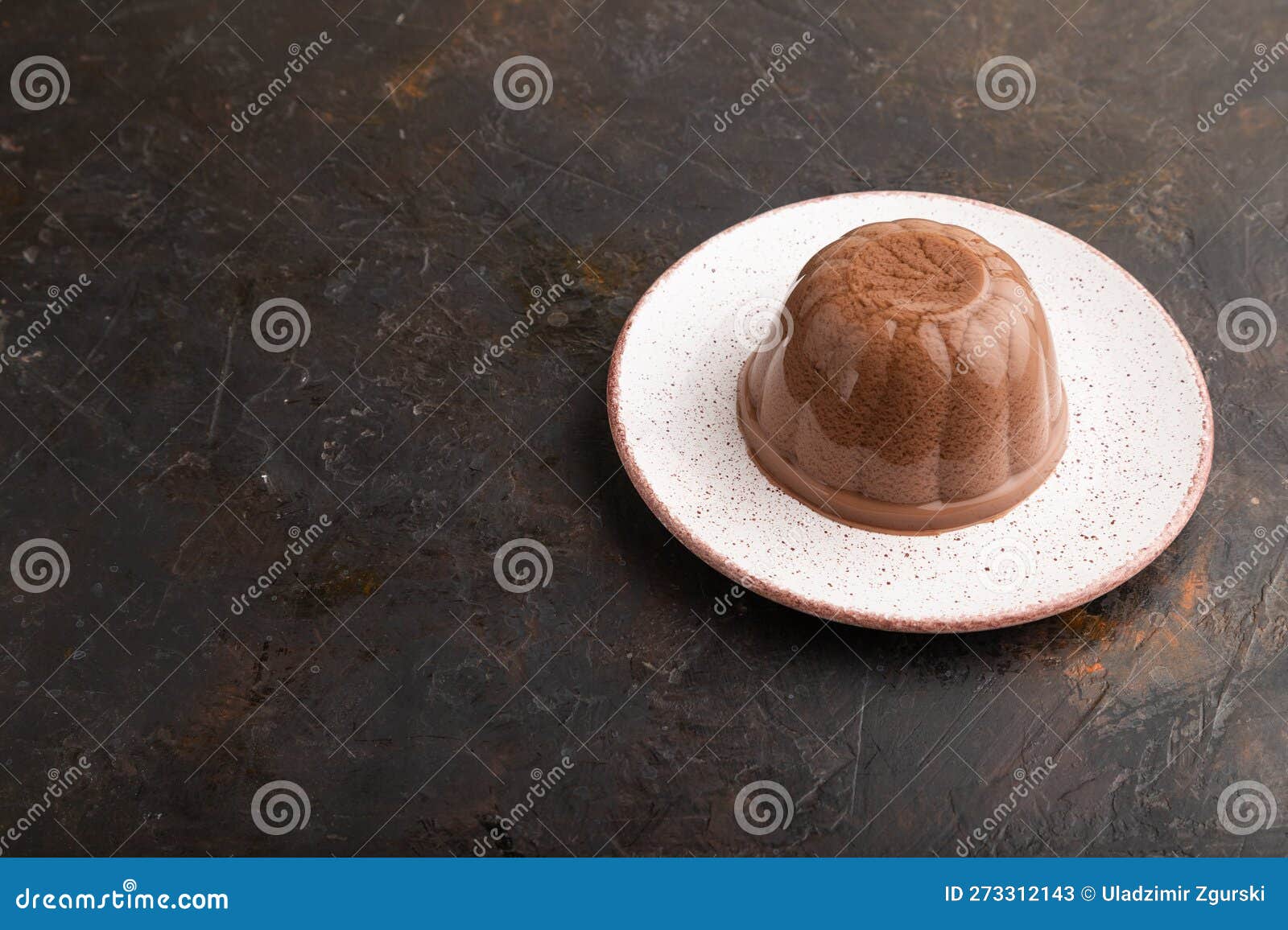 Chocolate Jelly on Black Concrete, Side View, Copy Space Stock Image ...
