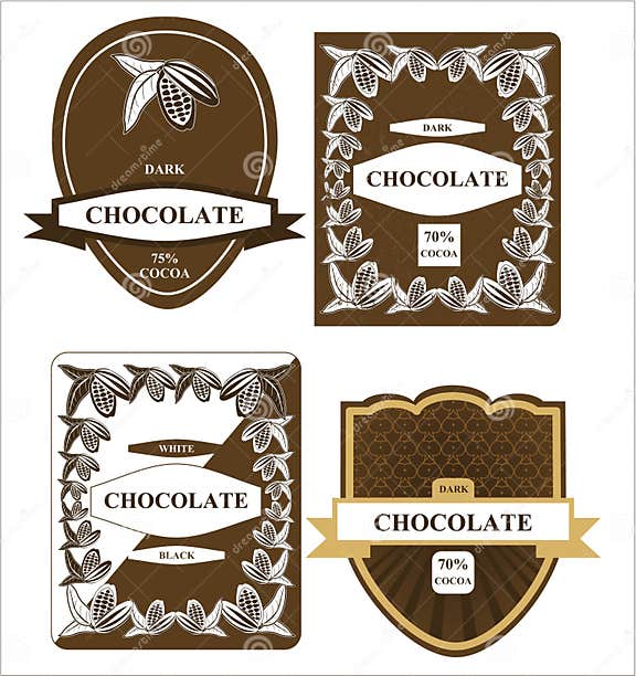 Chocolate label stock illustration. Illustration of brown - 30987958