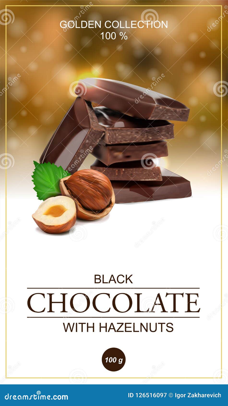 Chocolate Label Template With Cocoa Beans Pattern Seamless With Cacao ...