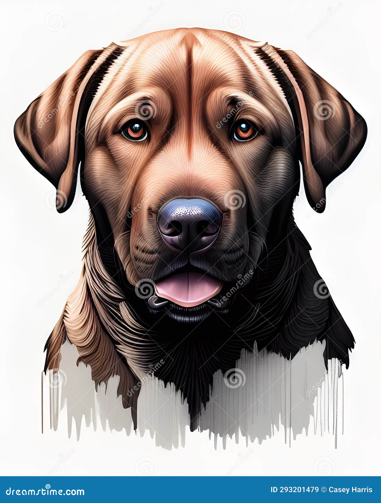 Chocolate Labrador drawing stock illustration. Illustration of font ...