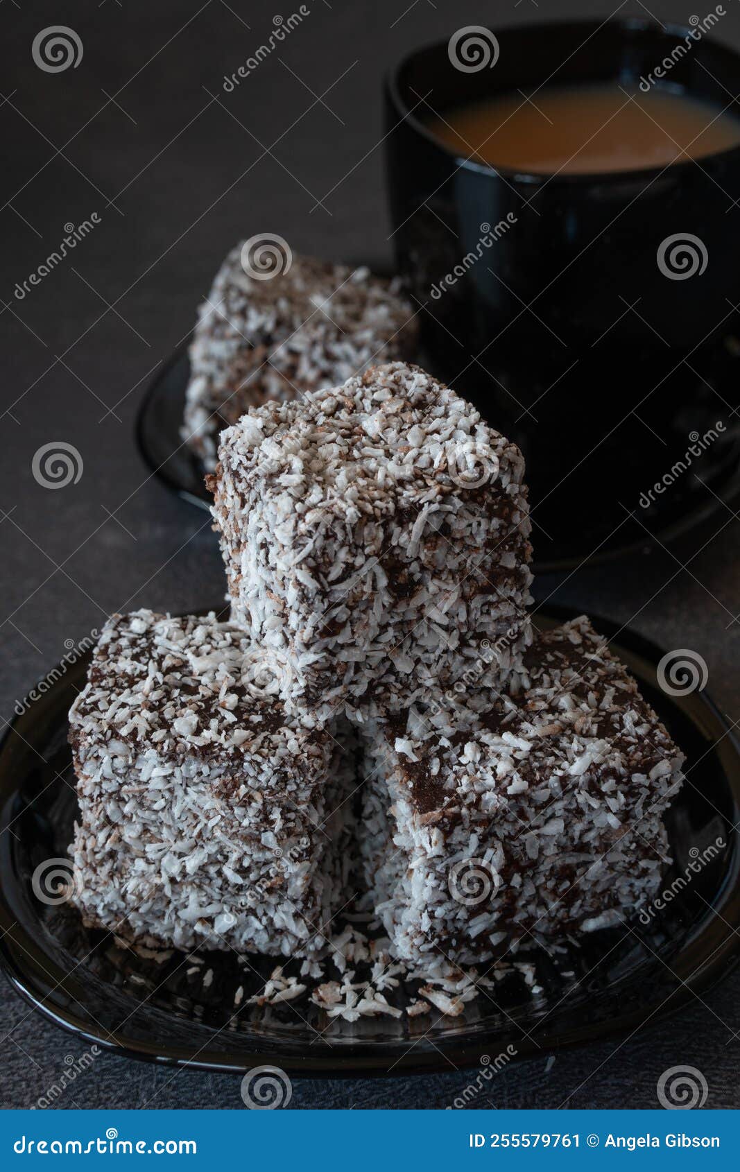 Chocolate Lamingtons with Tea Stock Image - Image of cuisine, sponge ...