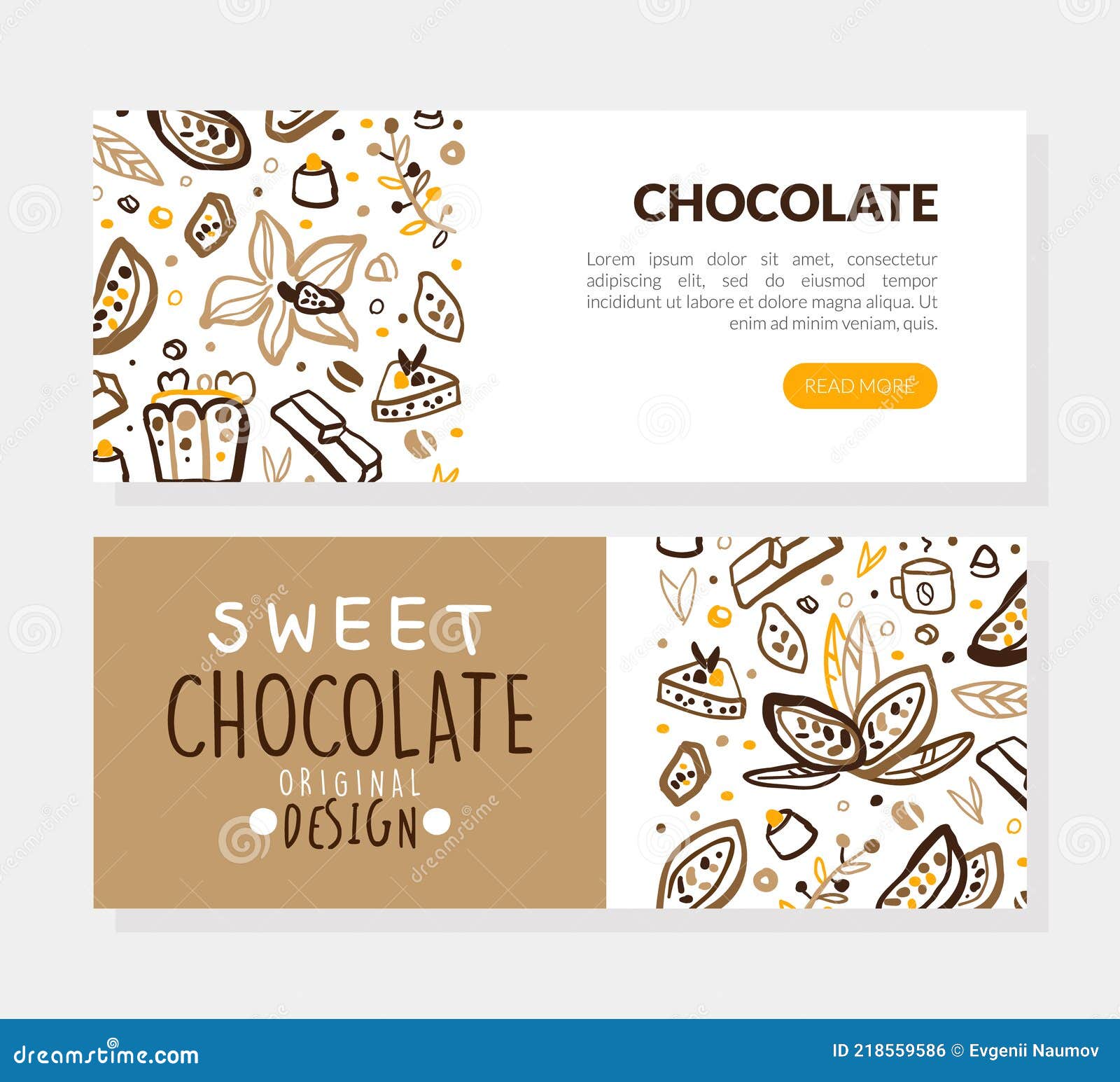 Chocolate Landing Page Template, Sweet Chocolate Website Interface with ...