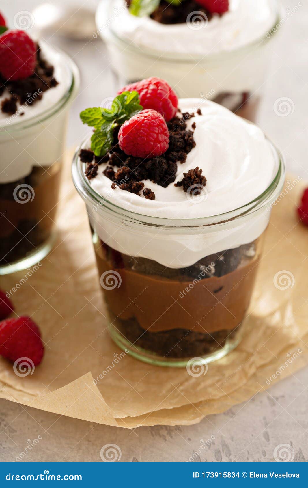 Chocolate Layered Dessert in a Jar Stock Photo - Image of chocolate ...