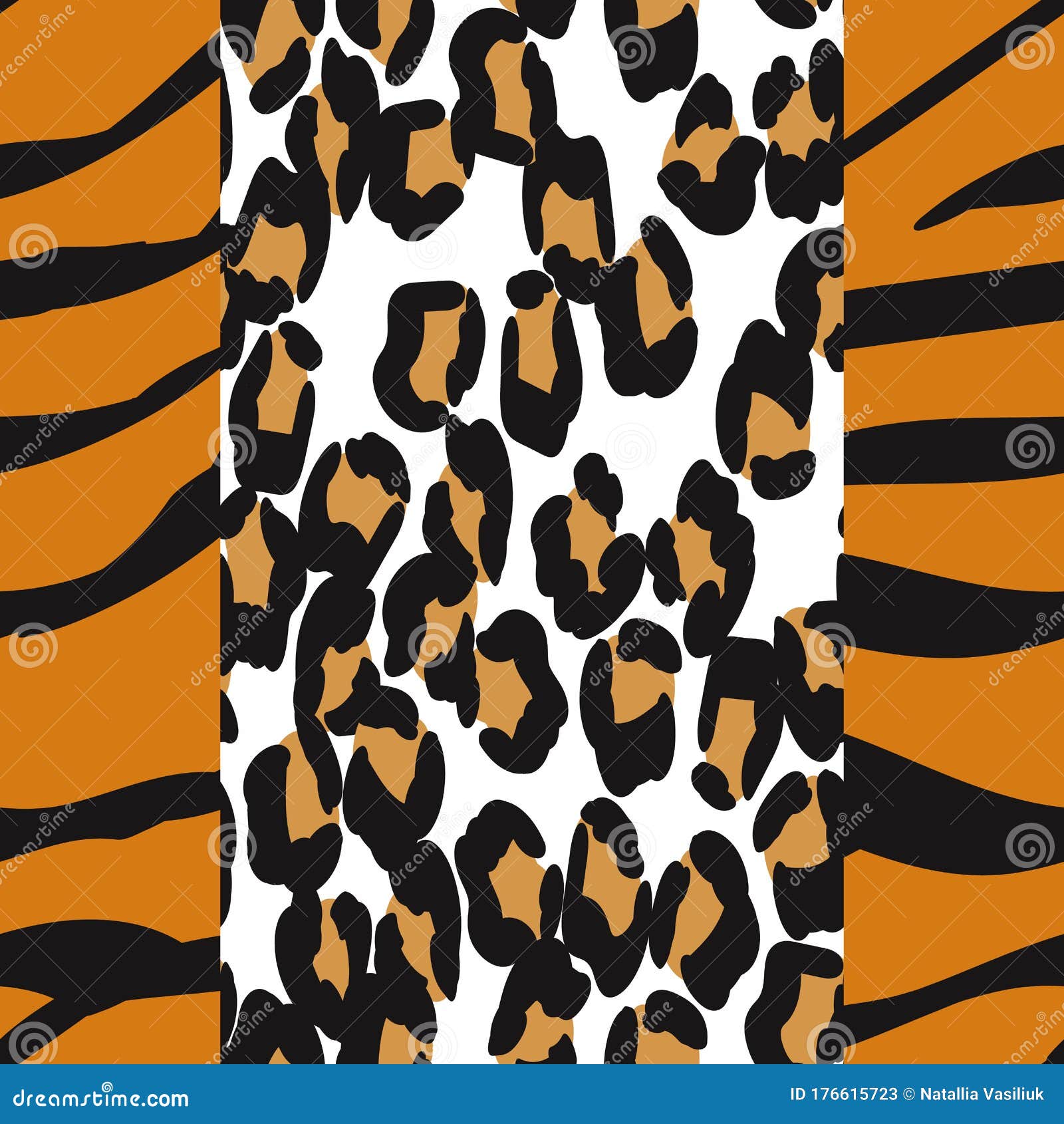 Chocolate Leopard Animal Vector Seamless Pattern. Stock Vector ...