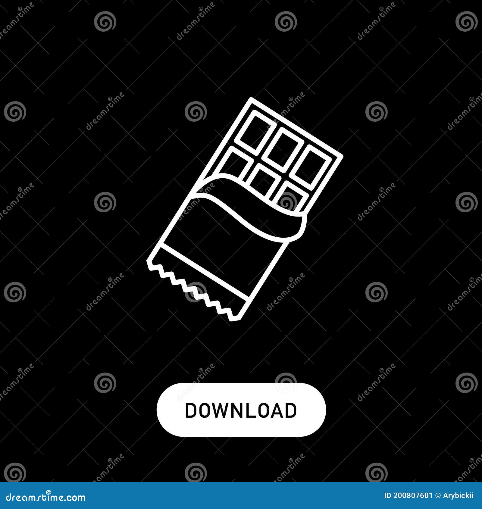 Chocolate line icon stock vector. Illustration of cacao - 200807601