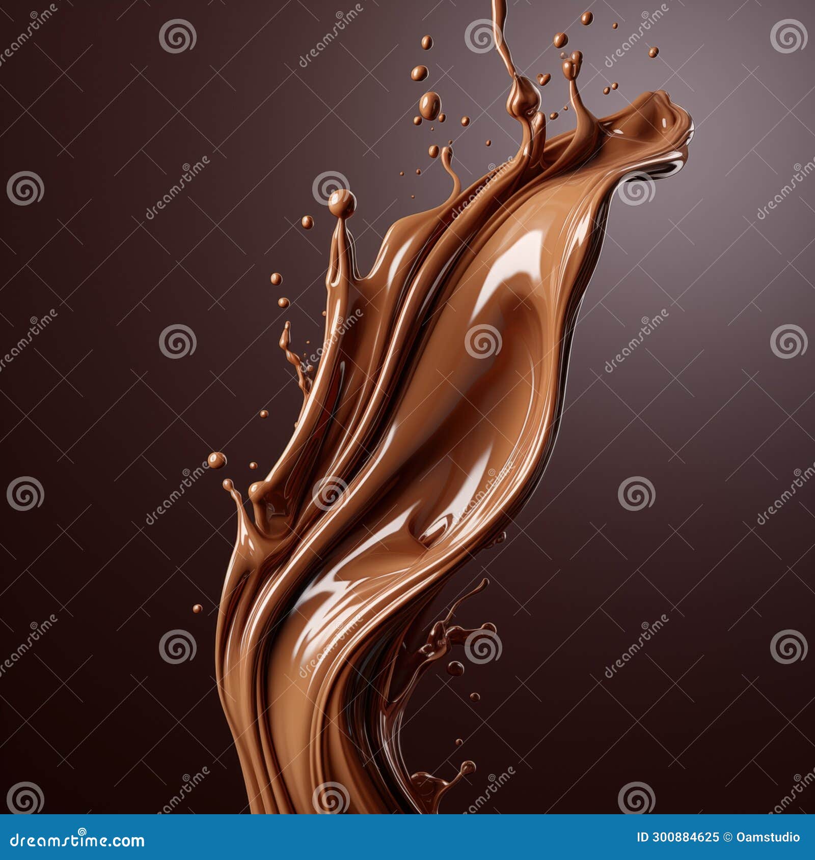 Chocolate Liquid in Dynamic Collision Stock Illustration - Illustration ...