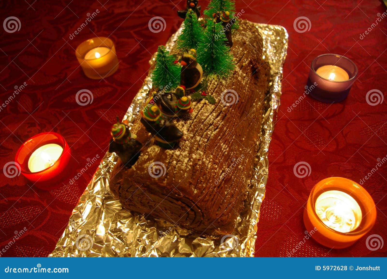 Chocolate log stock photo. Image of christmas, penguin - 5972628