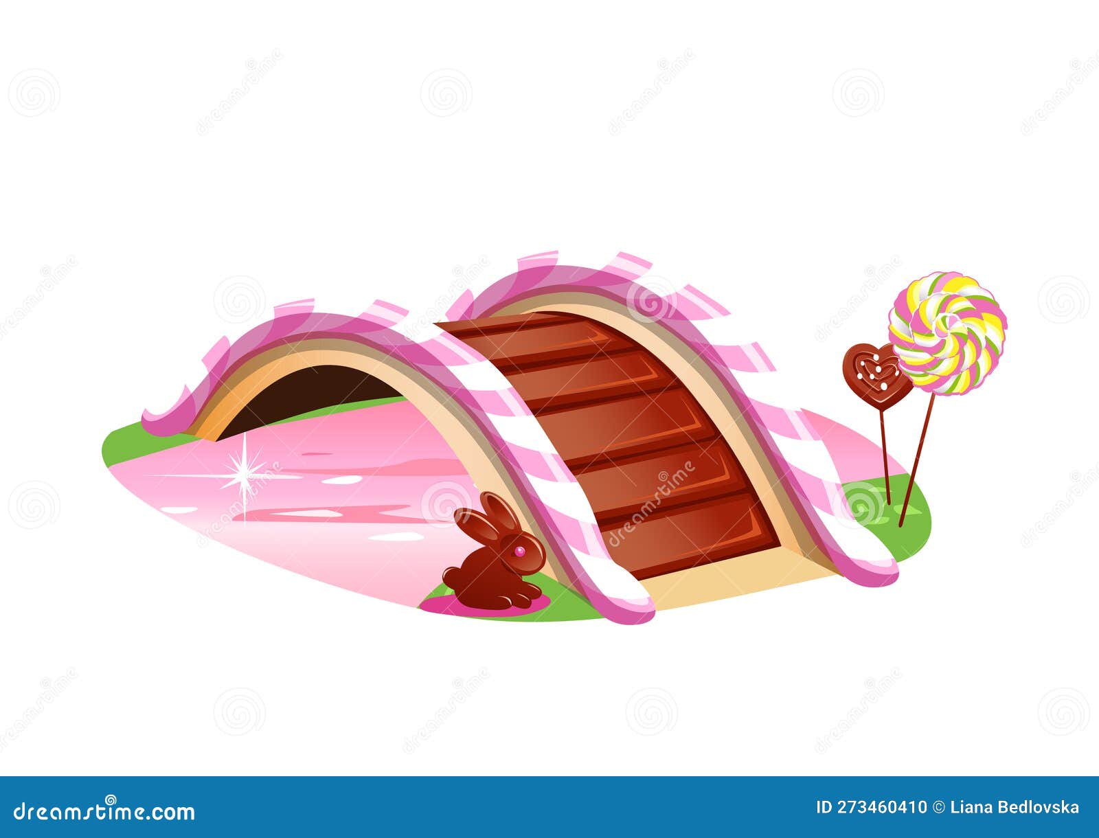 Chocolate and Lollipop Bridge Stock Vector - Illustration of tasty ...