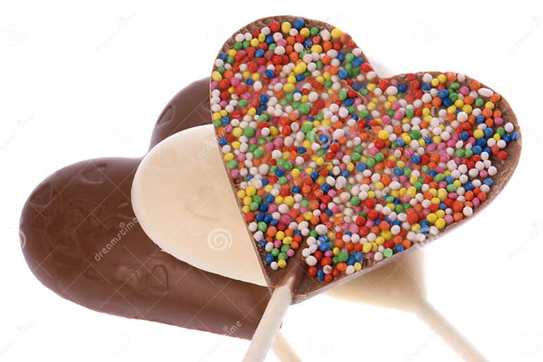 Chocolate Lollipops Isolated Stock Image - Image of treats, tasty: 6558987