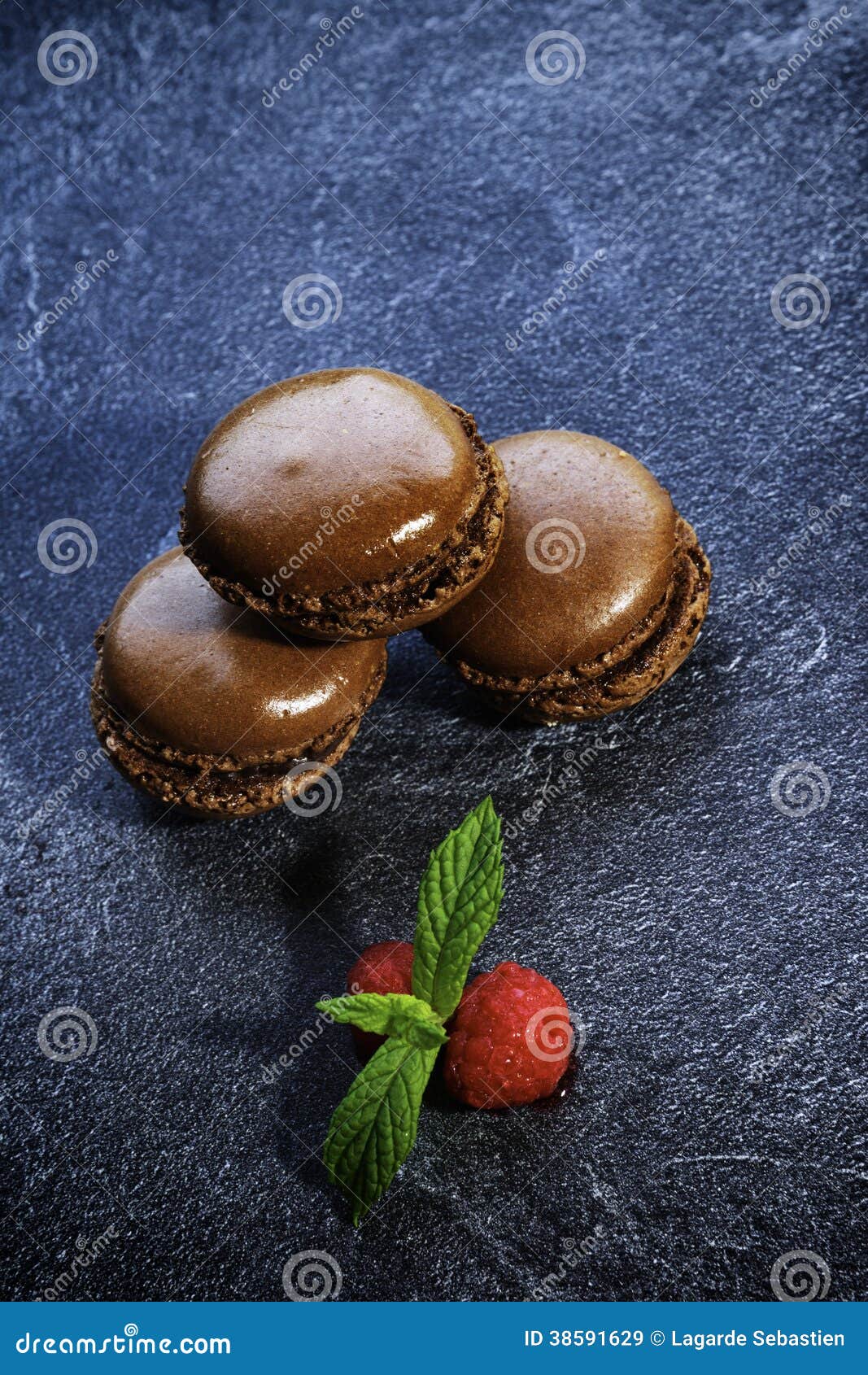 Chocolate Macaroon. stock image. Image of pastry, colors - 38591629