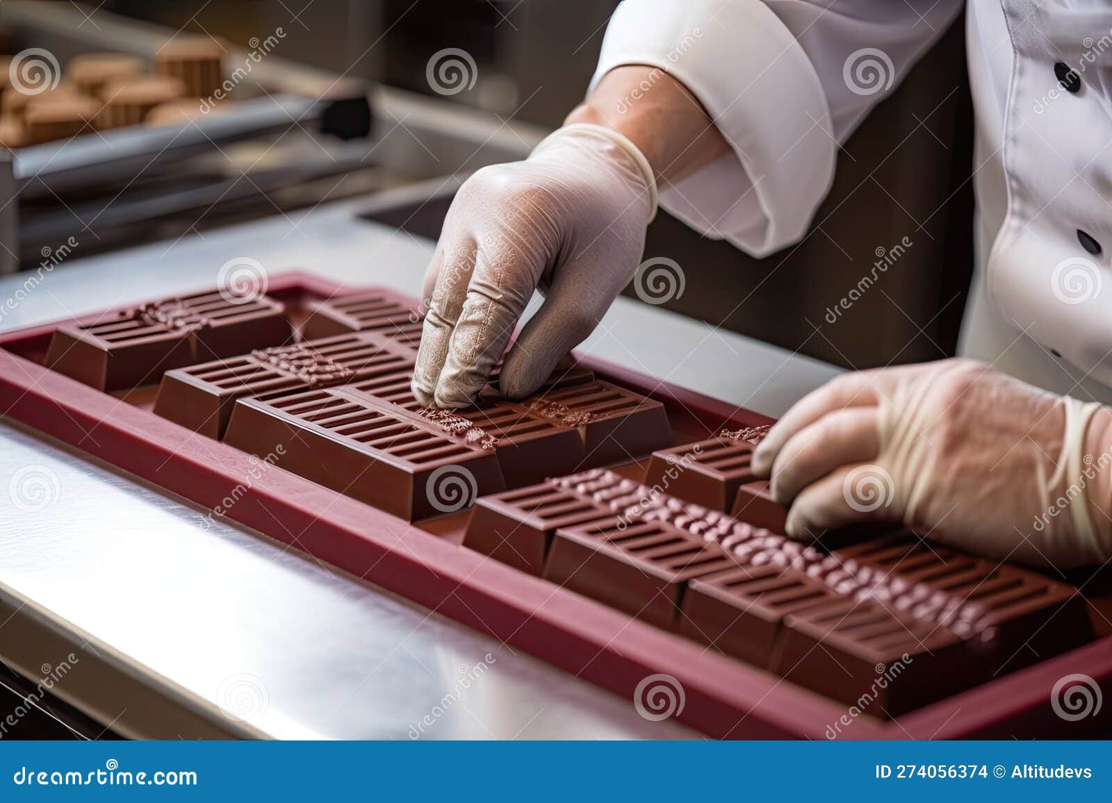 Chocolate-maker Expertly Wrapping Finished Bars in Decorative Packaging ...