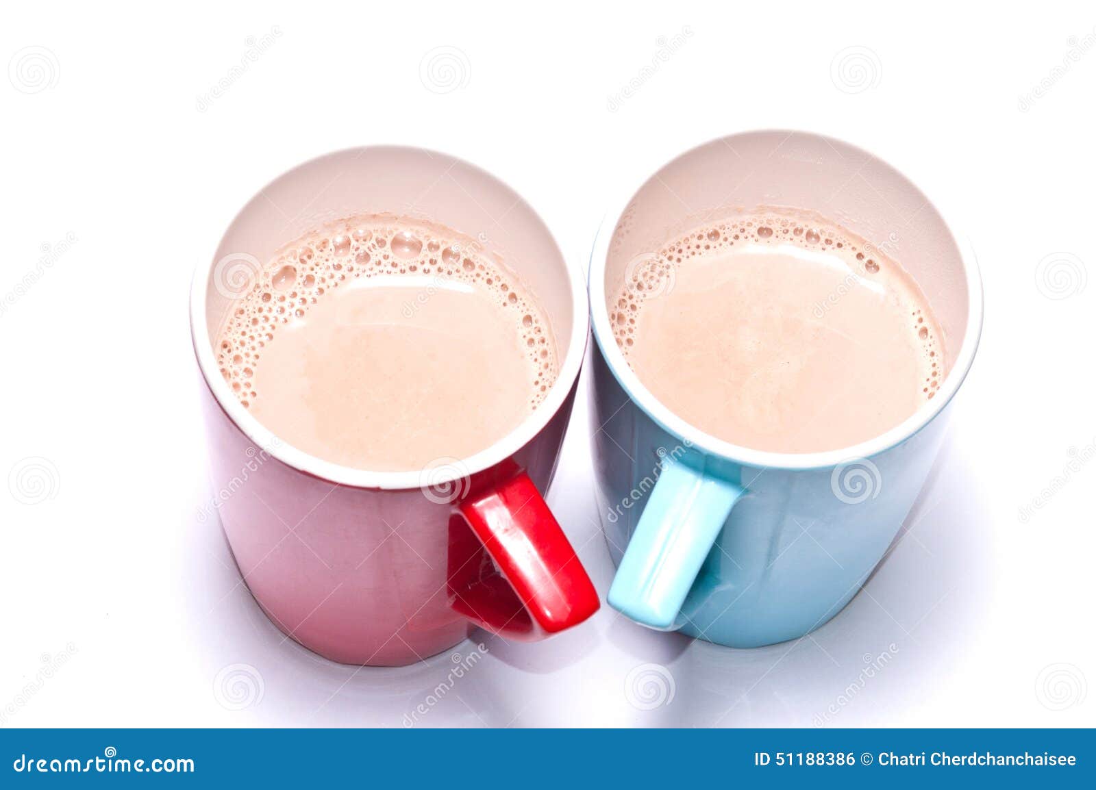 Chocolate Malt in the Colorful Cup on White Background Stock Photo ...