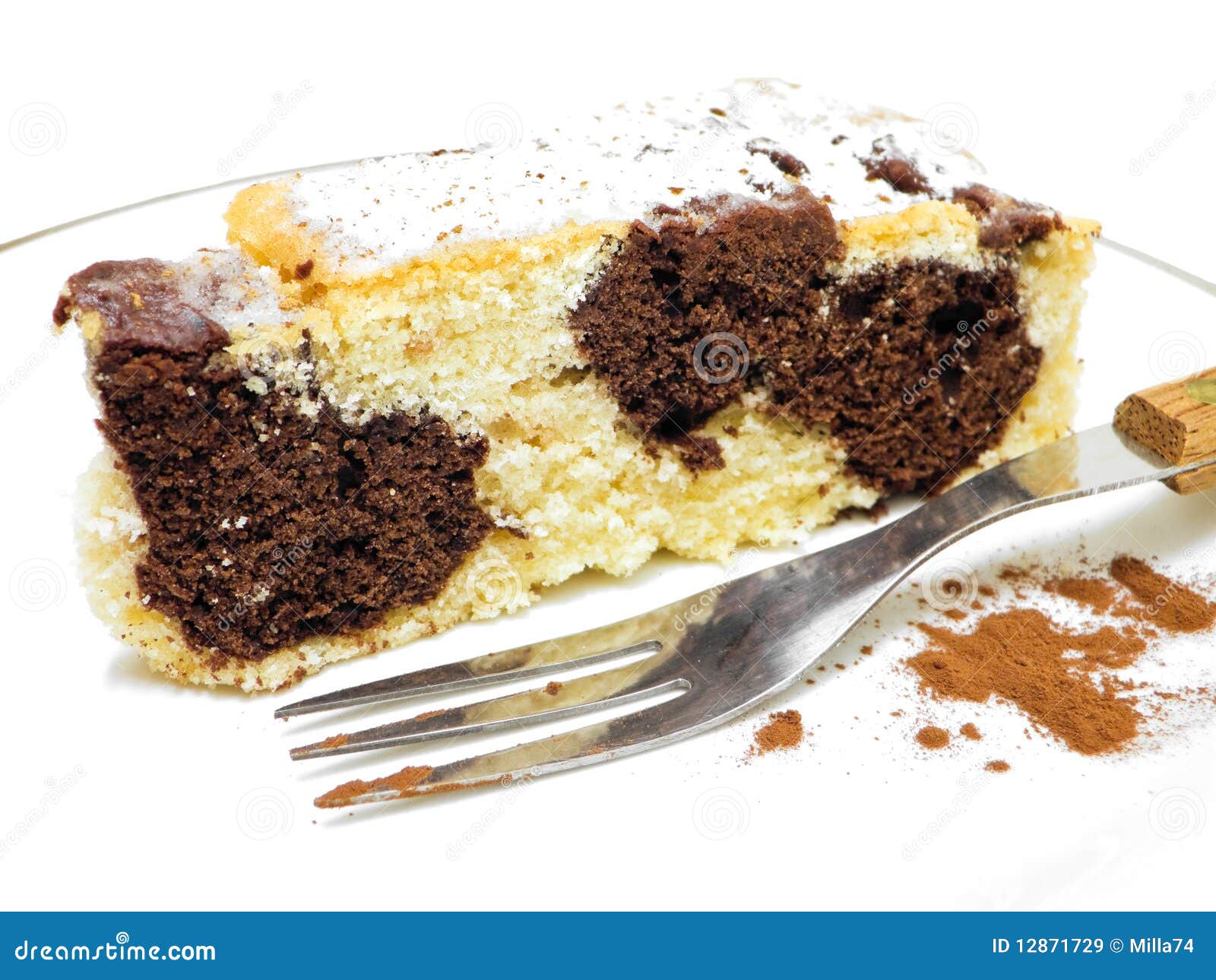 Chocolate Marble Cake. stock image. Image of bitter, fork - 12871729