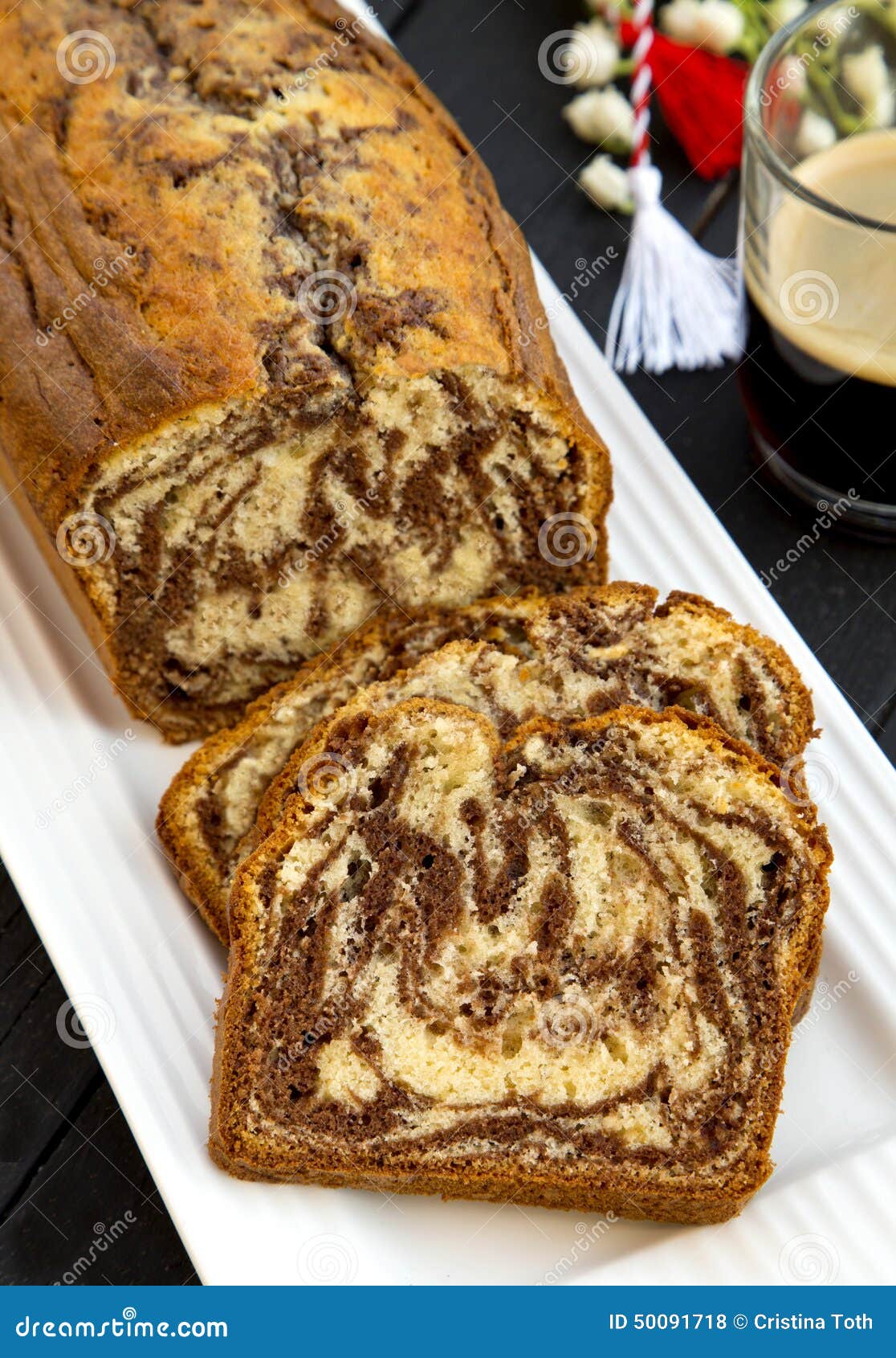 Chocolate marble cake stock photo. Image of cake, teatime - 50091718