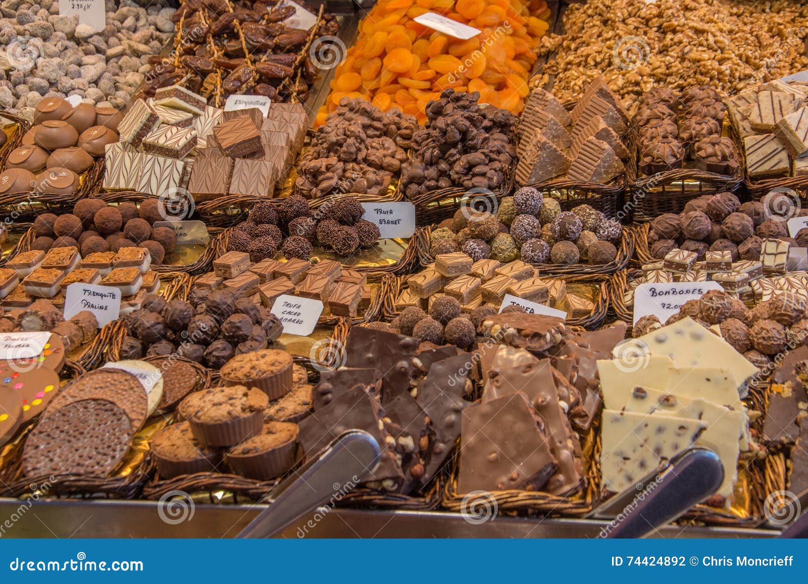 Chocolate Market Stall stock photo. Image of food, sweets - 74424892