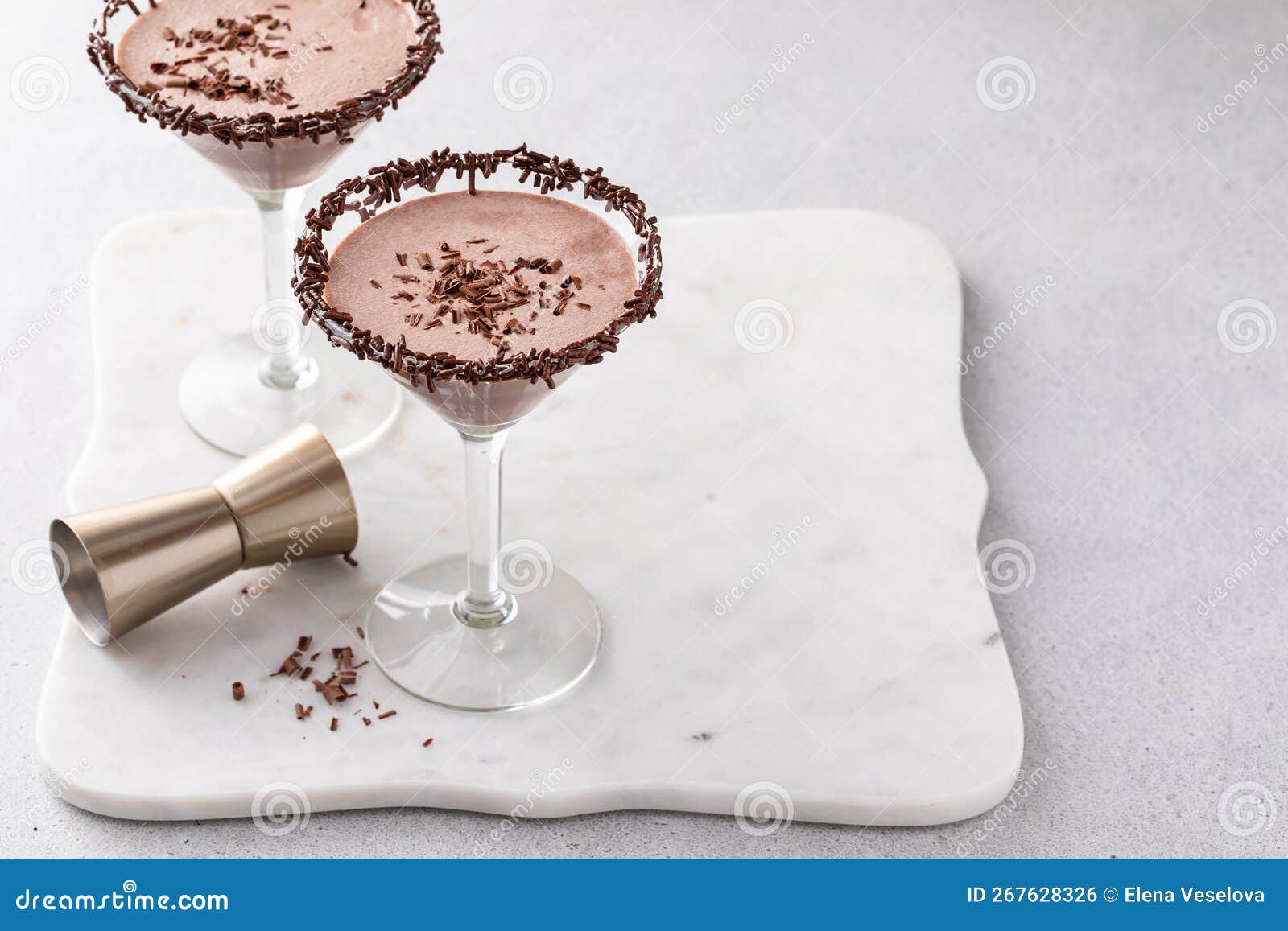 Chocolate Martini with Chocolate Sprinkles on the Rim Stock Photo ...