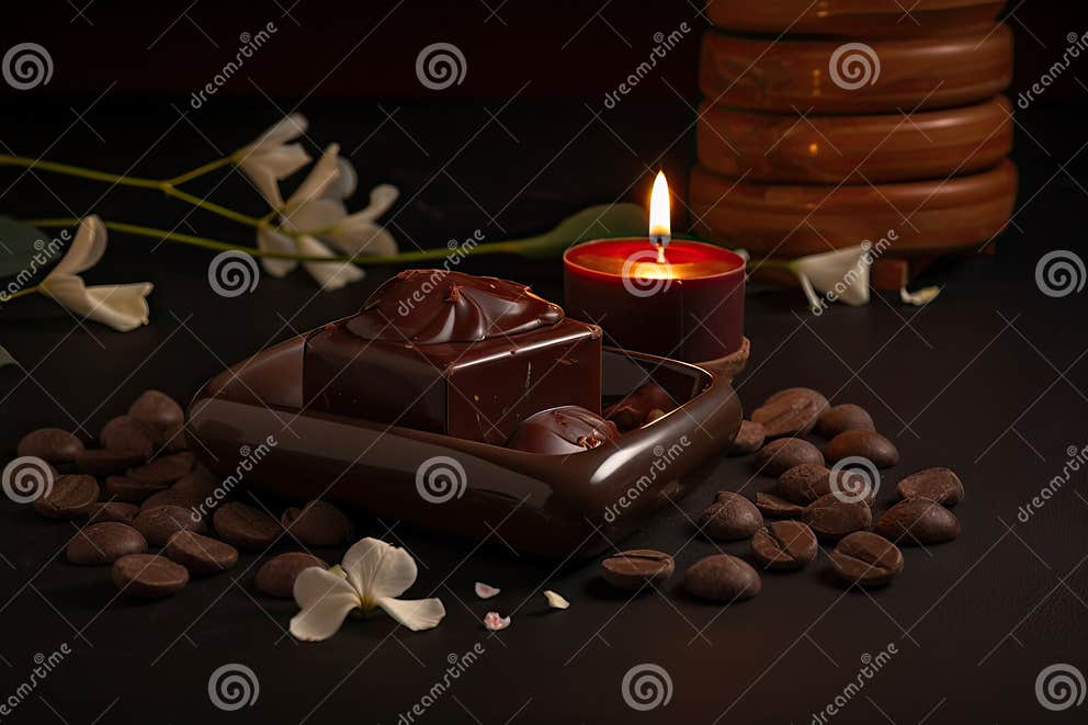 Chocolate Massage With Hot Stones And Scented Oils Stock Illustration