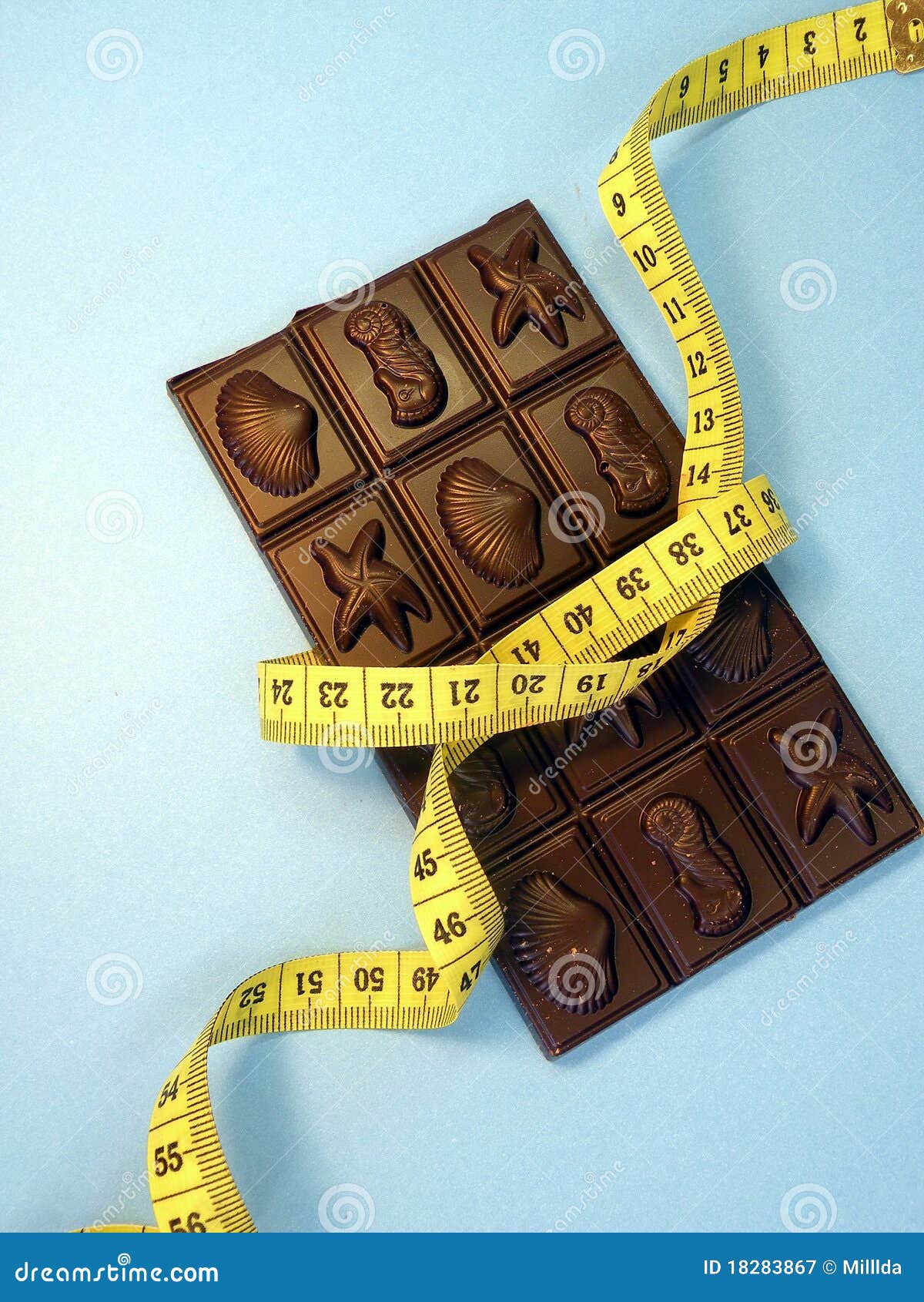 Chocolate and Measuring Tape Stock Image - Image of abstract, dieting ...