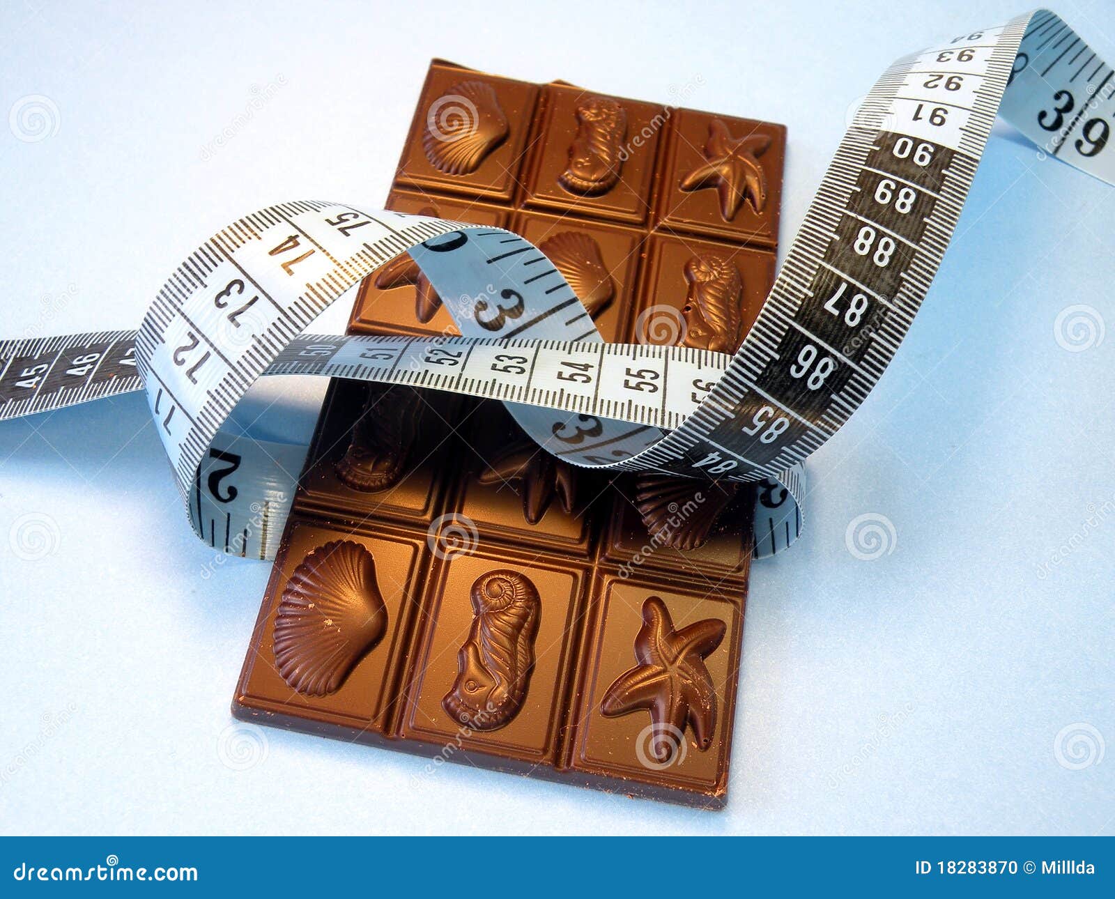 Chocolate and Measuring Tape Stock Photo - Image of meter, chocolate ...