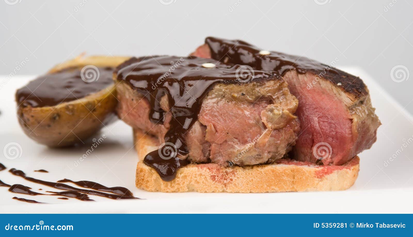 Chocolate on meat stock image. Image of decorative, cooking - 5359281