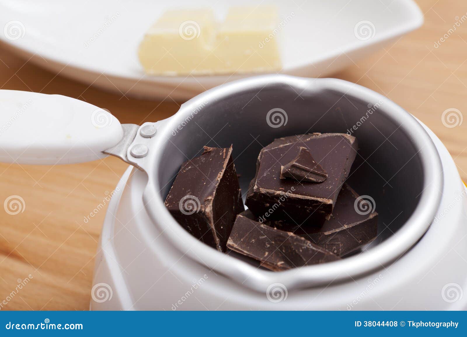 Chocolate Melting Pot stock photo. Image of ingredients - 38044408