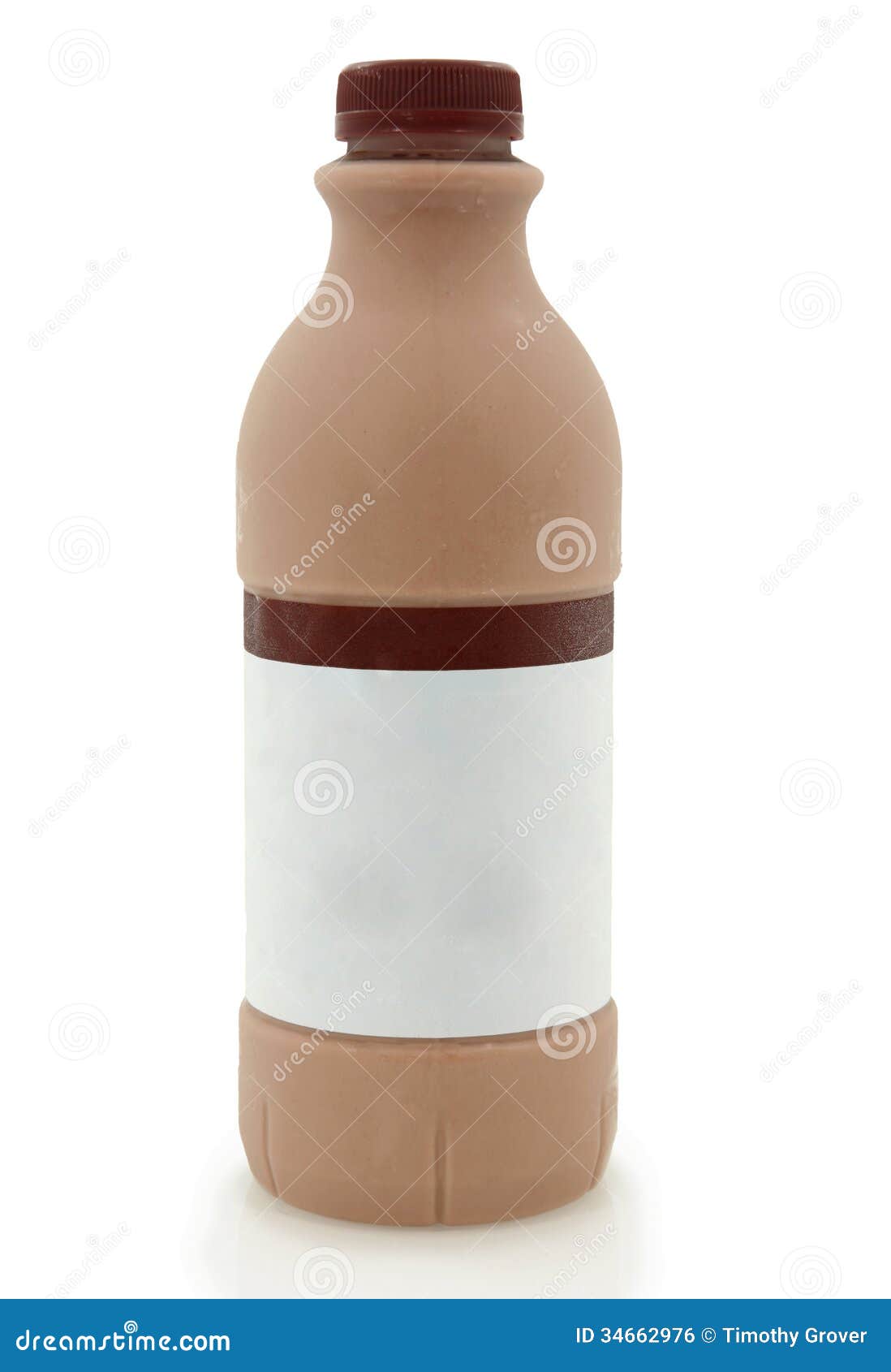 Chocolate Milk Bottle Isolated on White Stock Photo - Image of bottle ...