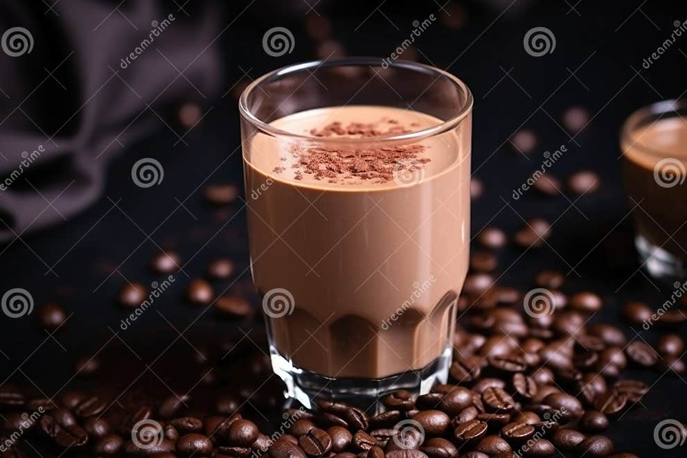 Chocolate Milk in a Glass with Dew Drops on the Surface Stock Photo ...