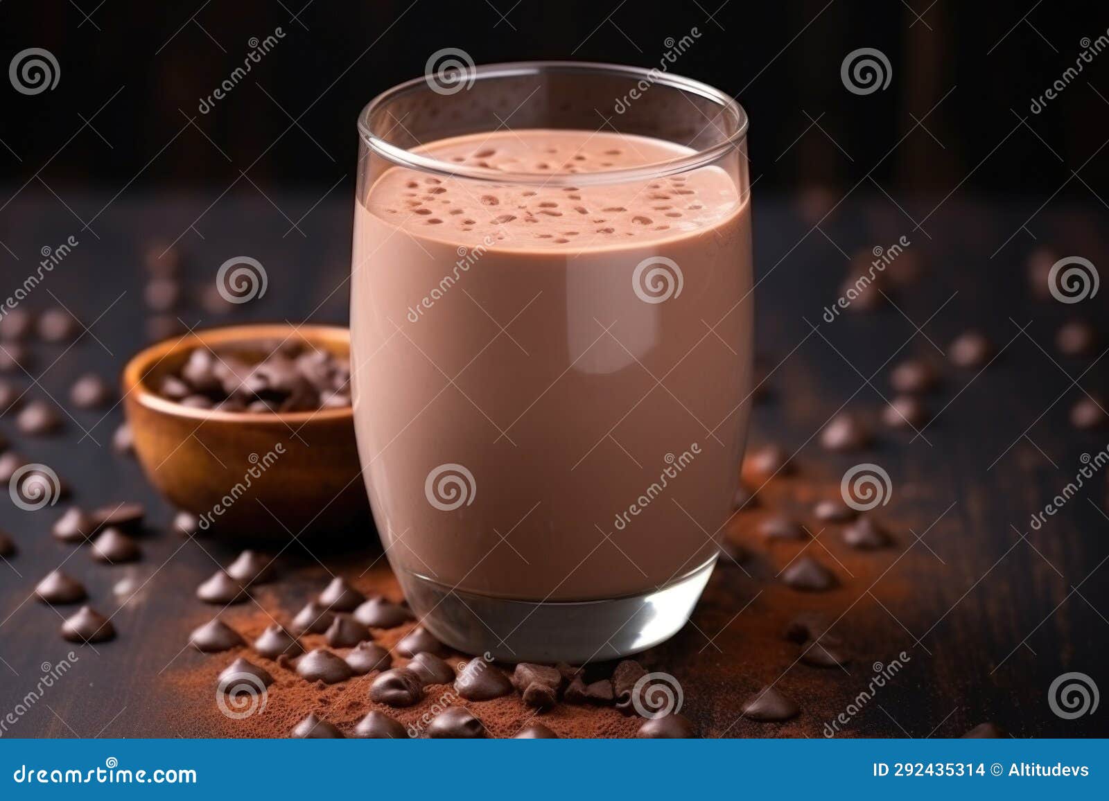 Chocolate Milk in a Glass with Dew Drops on the Surface Stock Photo ...